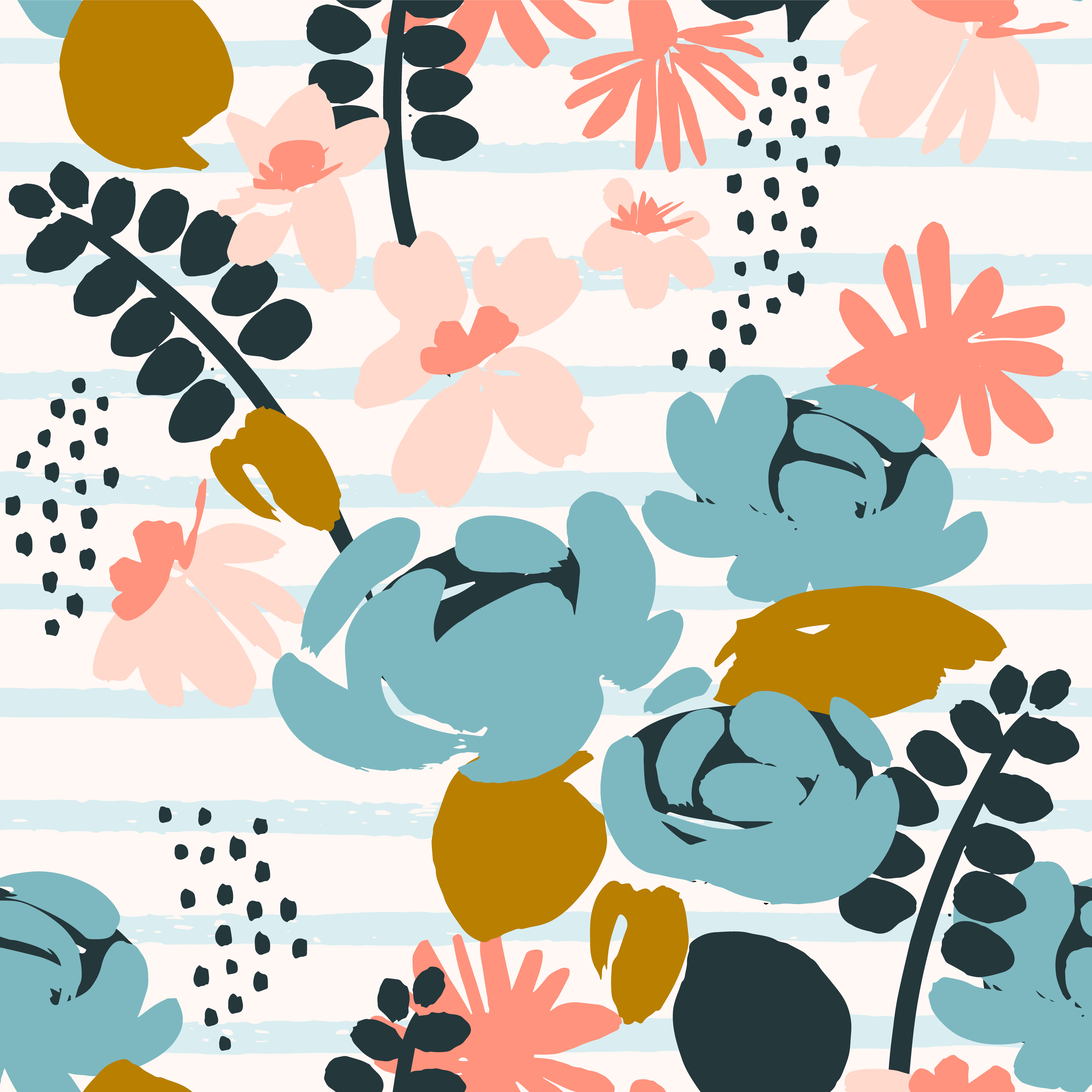 Floral Abstract Seamless Pattern Vector Design For Different Surfases