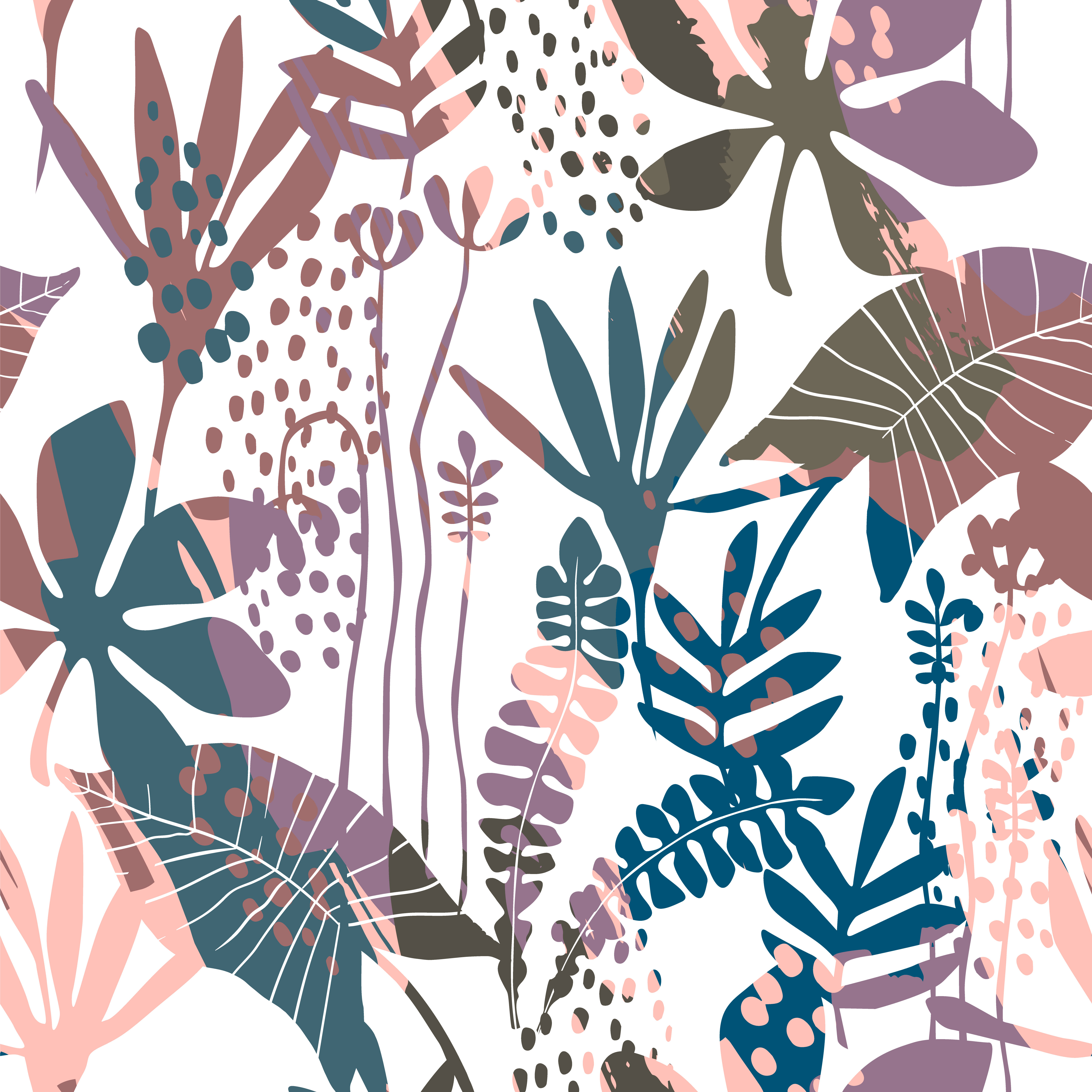 Abstract floral seamless pattern with trendy hand drawn textures ... Abstract floral seamless pattern with trendy hand drawn textures ...