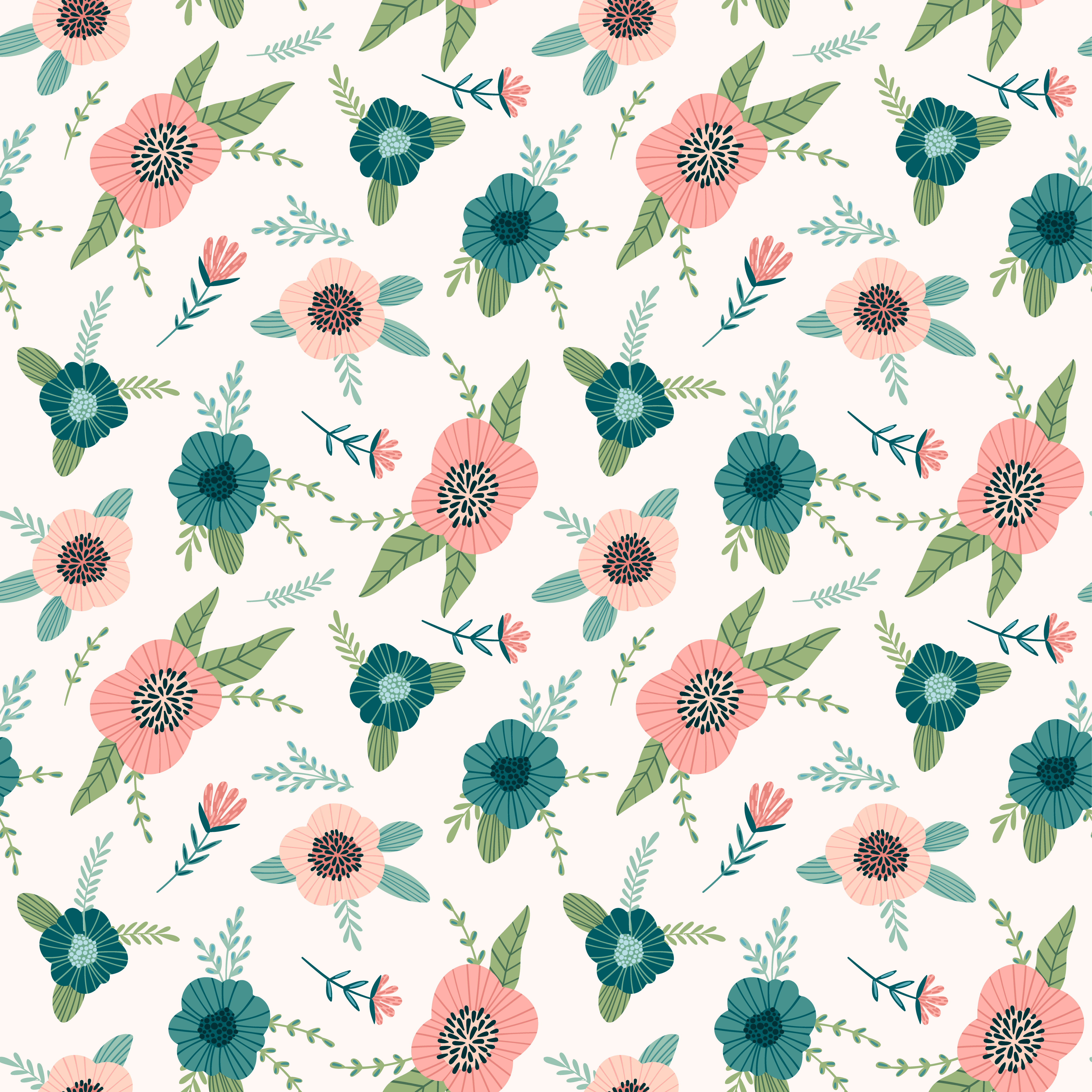 Floral Abstract Seamless Pattern 345431 Vector Art At Vecteezy