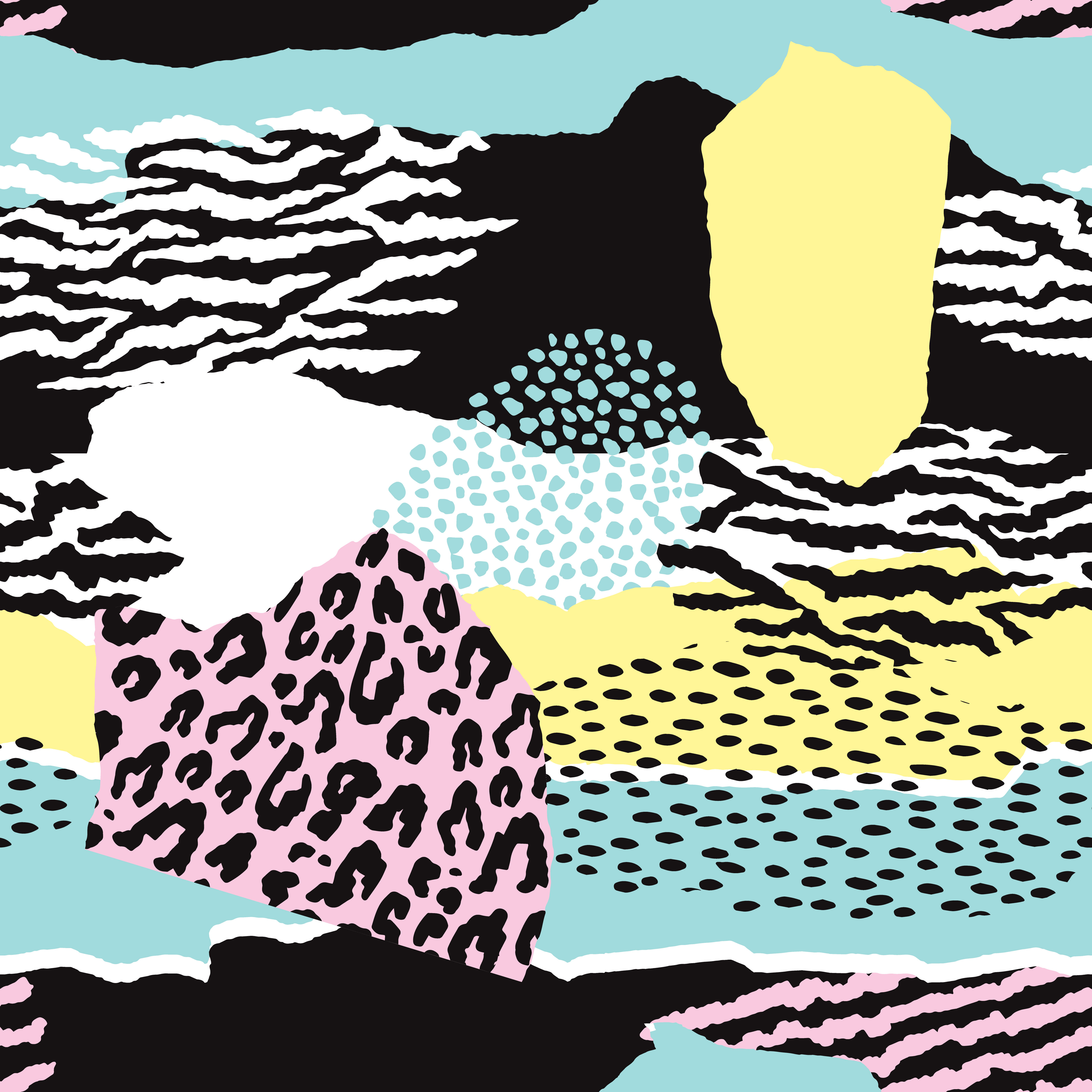 Abstract seamless pattern with animal print. Trendy hand drawn textures ...