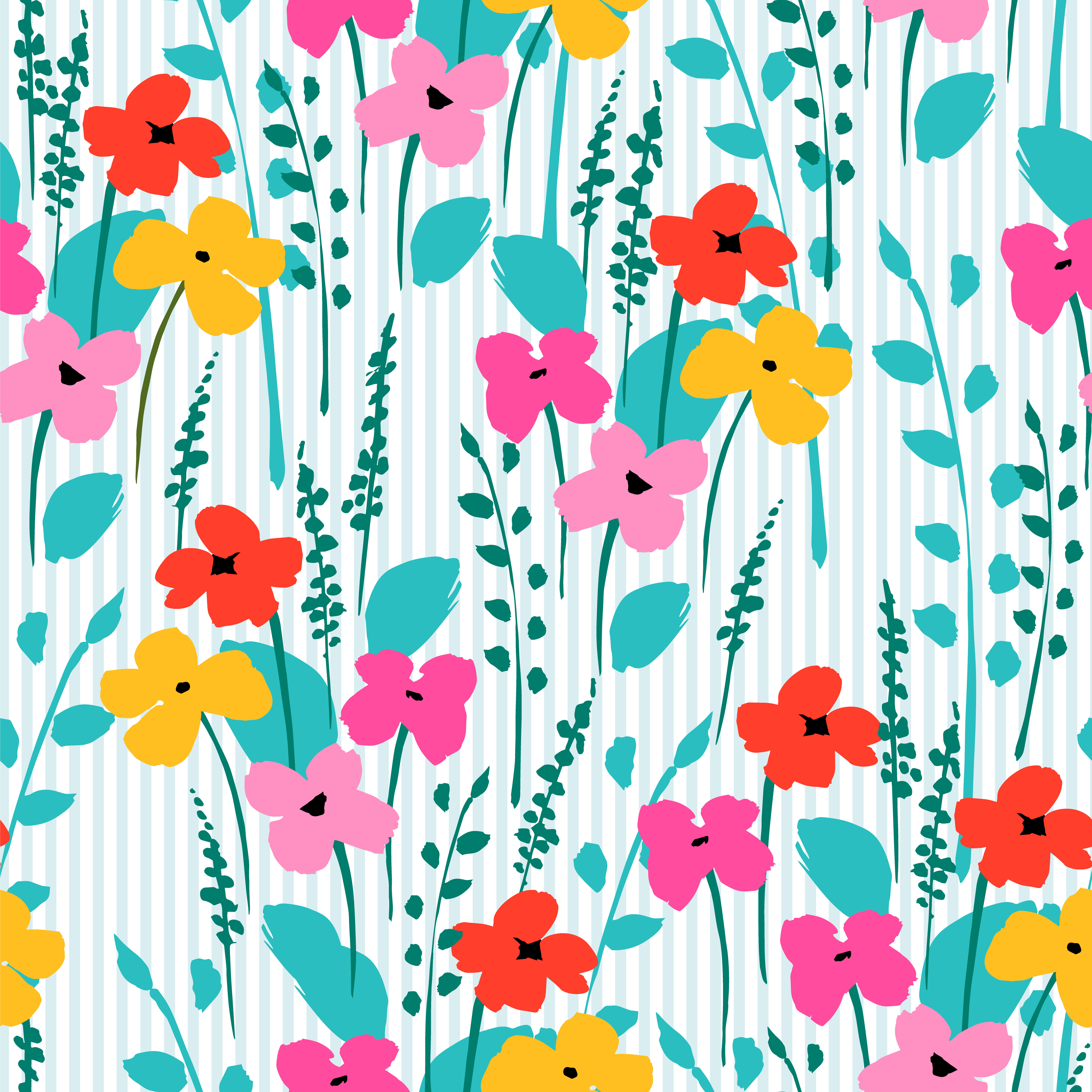 Floral Abstract Seamless Pattern Vector Design For Different Surfases
