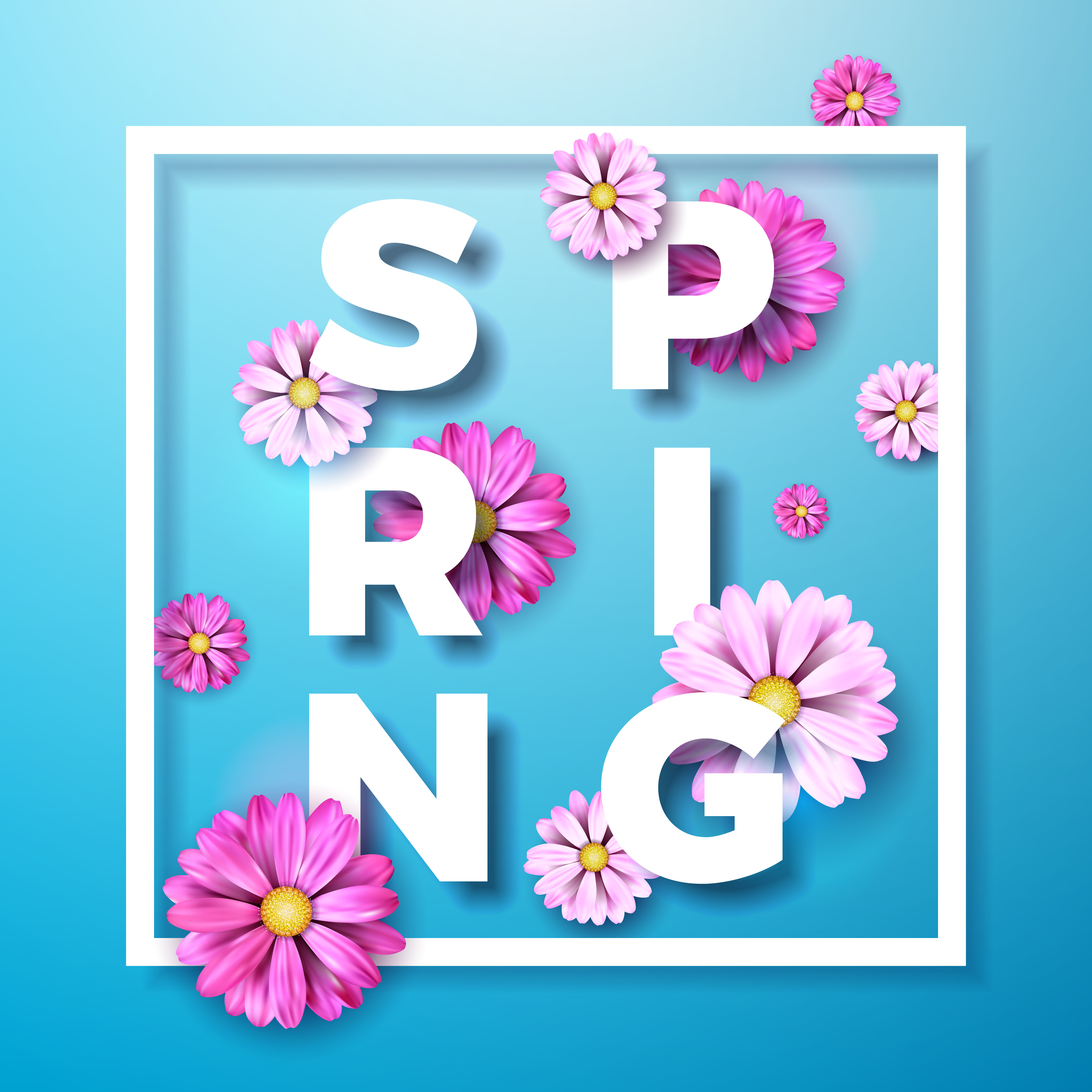 Illustration on a spring nature theme with colorful flowers 346324 ...