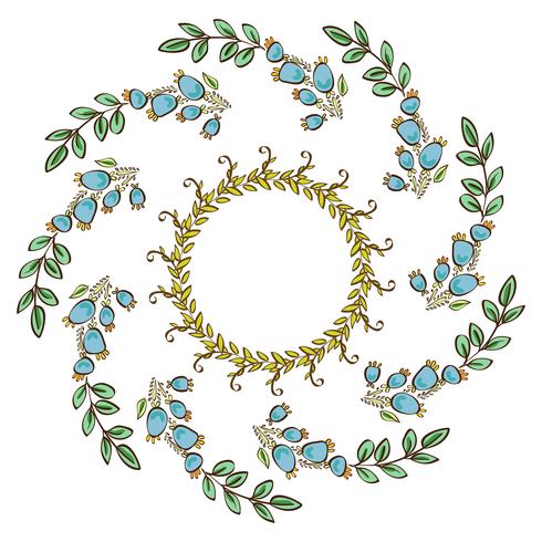 Wreath frame, border of floral ornament 346460 Vector Art at Vecteezy