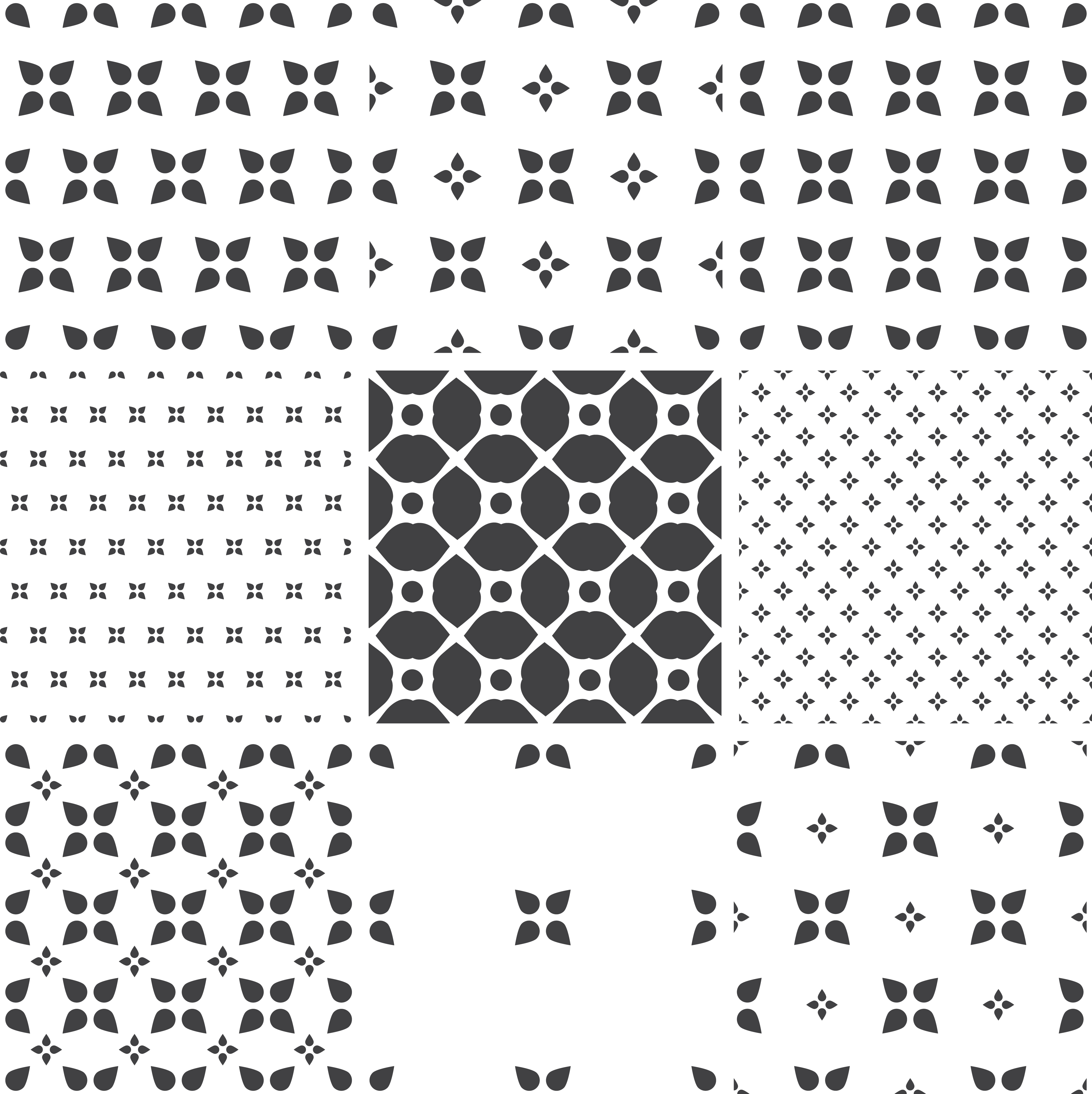 Set Of Monochrome Geometric Seamless Universal Patterns Tiling 346762 Vector Art At Vecteezy