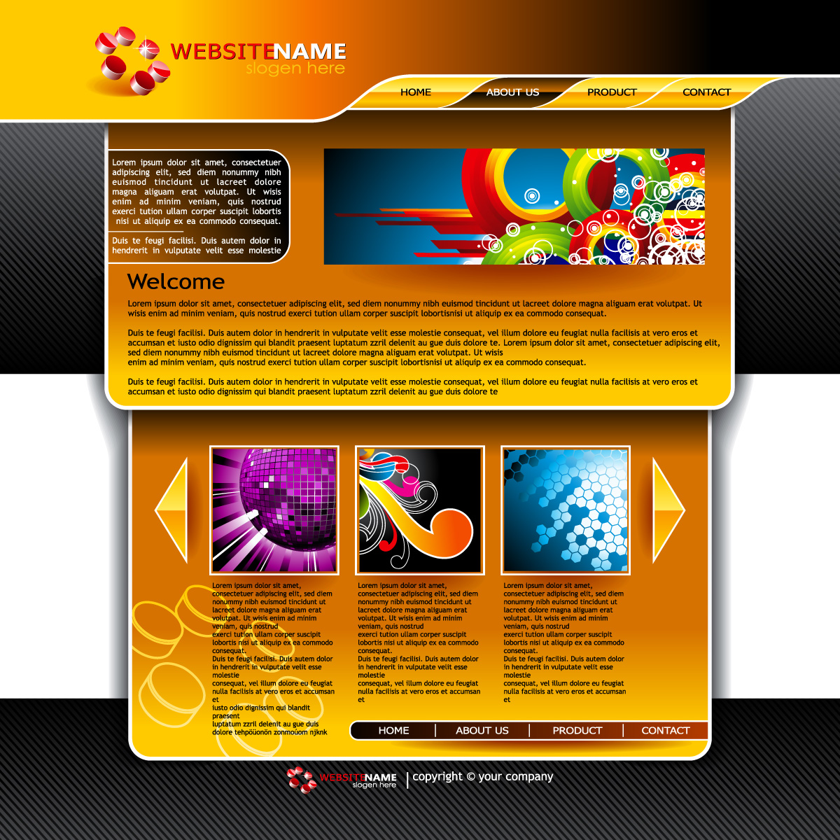 Brightly vector website design template. 346898 Vector Art at Vecteezy