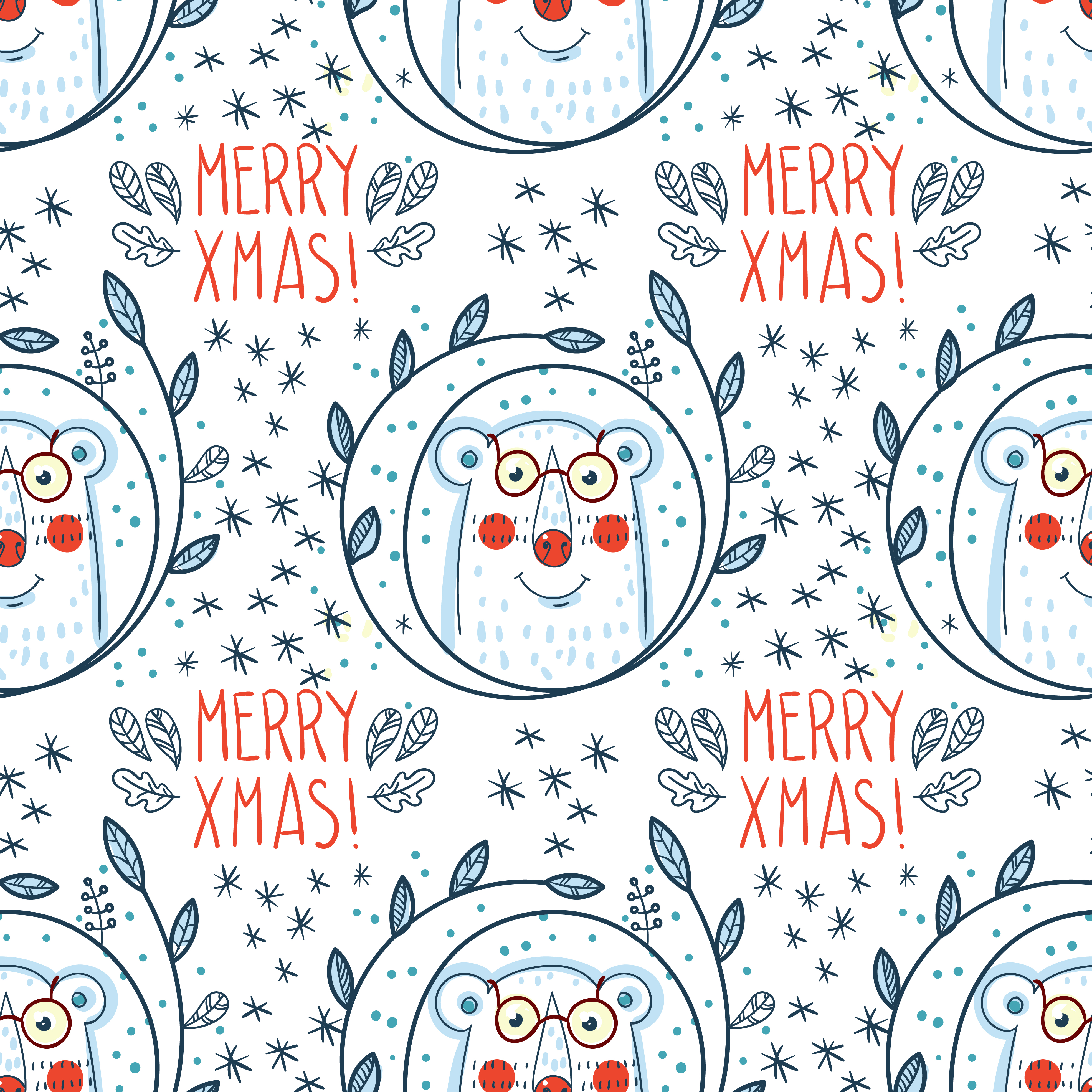 Christmas Pattern With Polar Bears 347199 Vector Art At Vecteezy