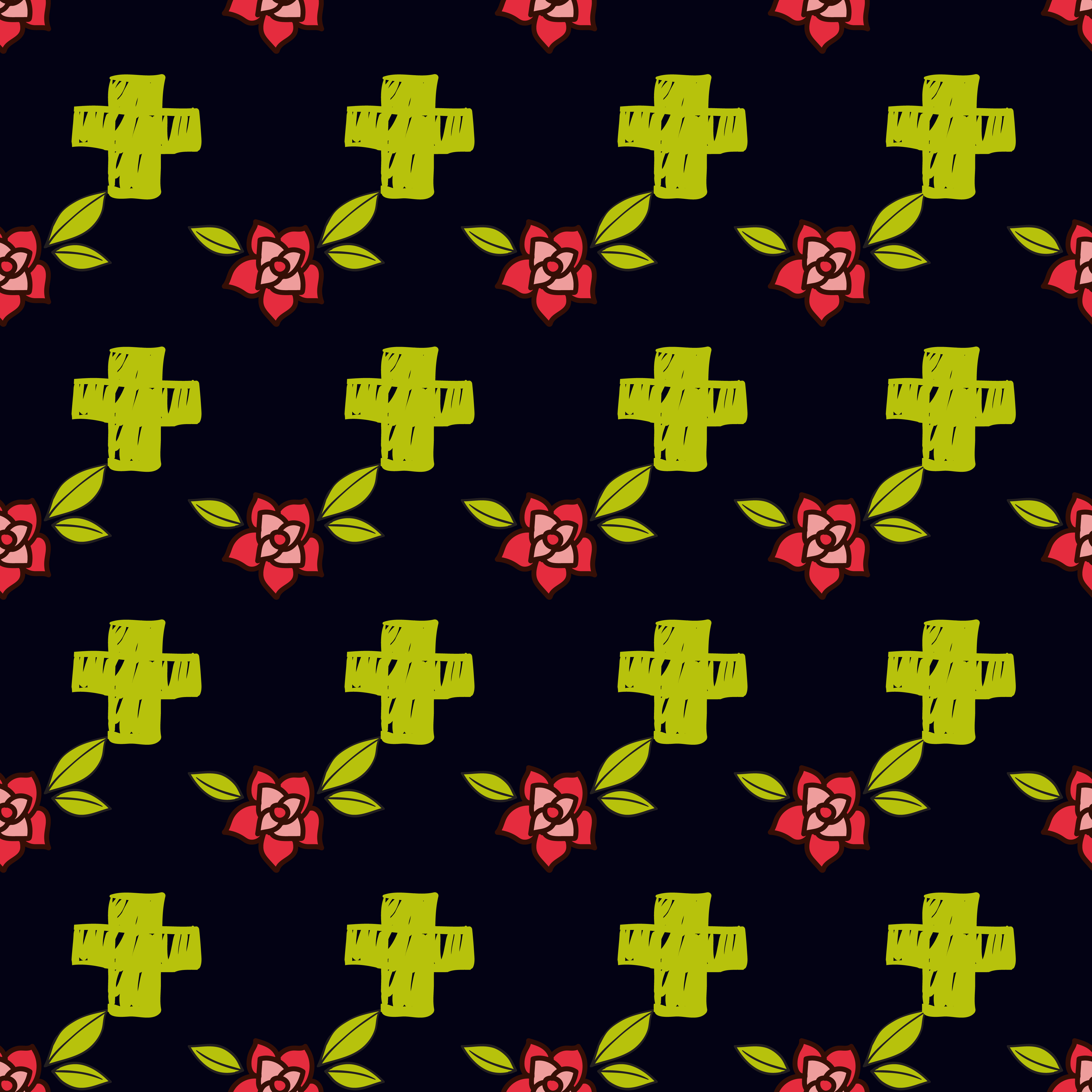 The Day Of The Dead A Seamless Pattern On A Black Background 351284 Vector Art At Vecteezy