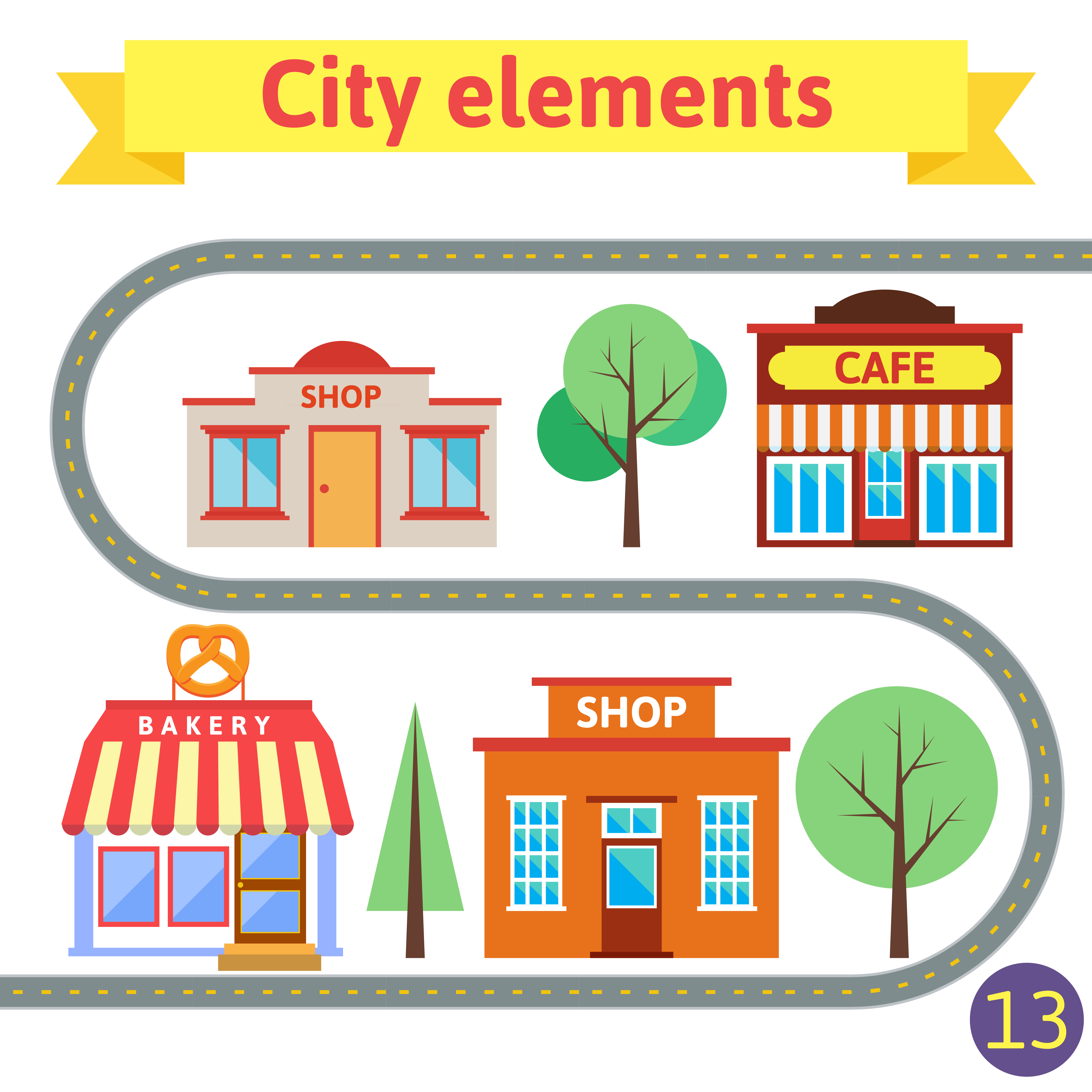 Set of buildings for the city 352246 Vector Art at Vecteezy