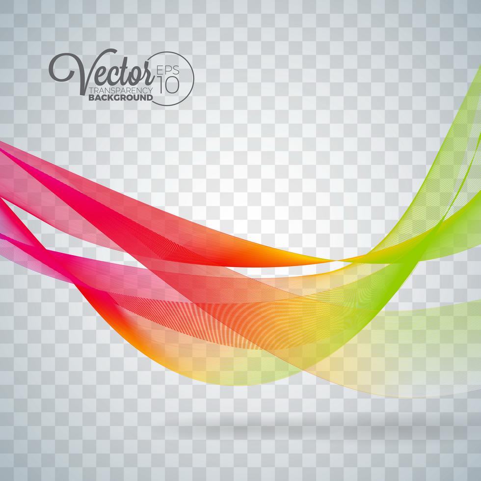 Elegant vector flowing color wave design on transparent background ...