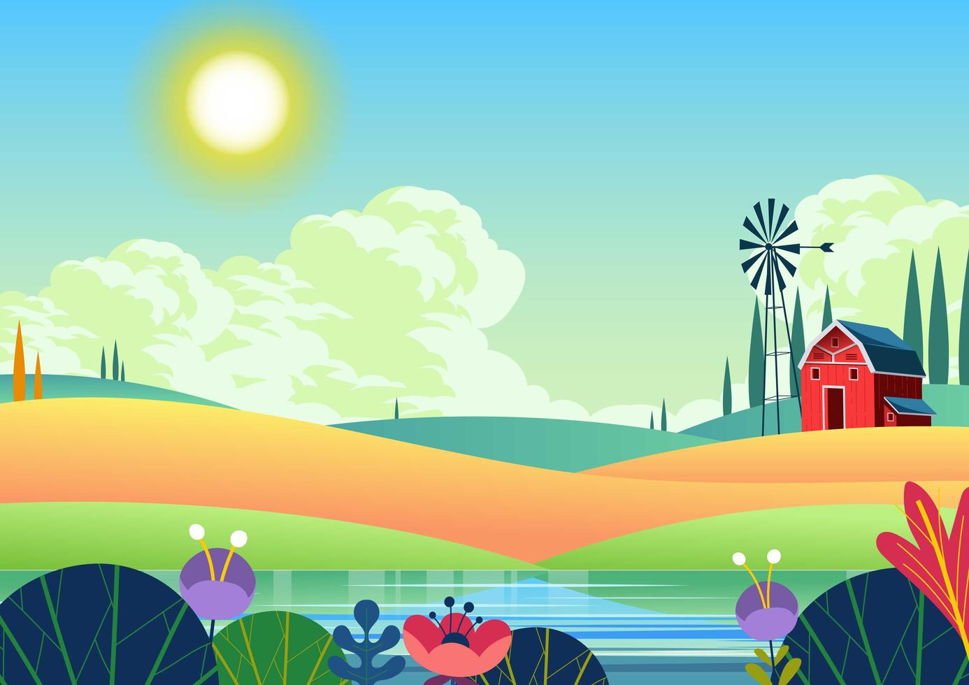 Spring Wallpaper 358398 Vector Art at Vecteezy