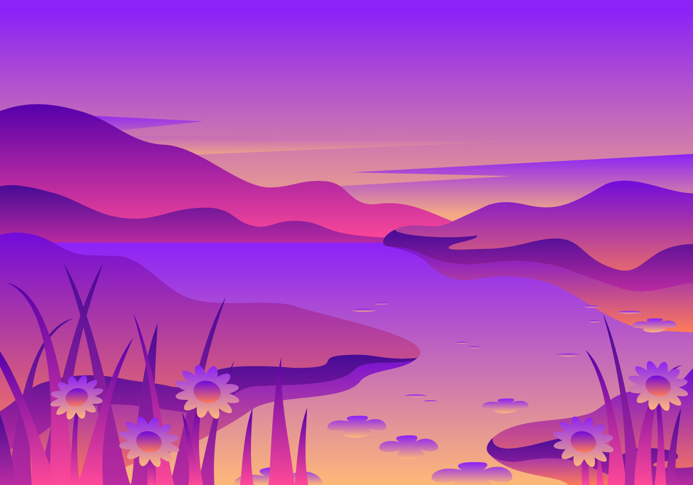 Spring View Wallpaper Vector 358560 Vector Art at Vecteezy