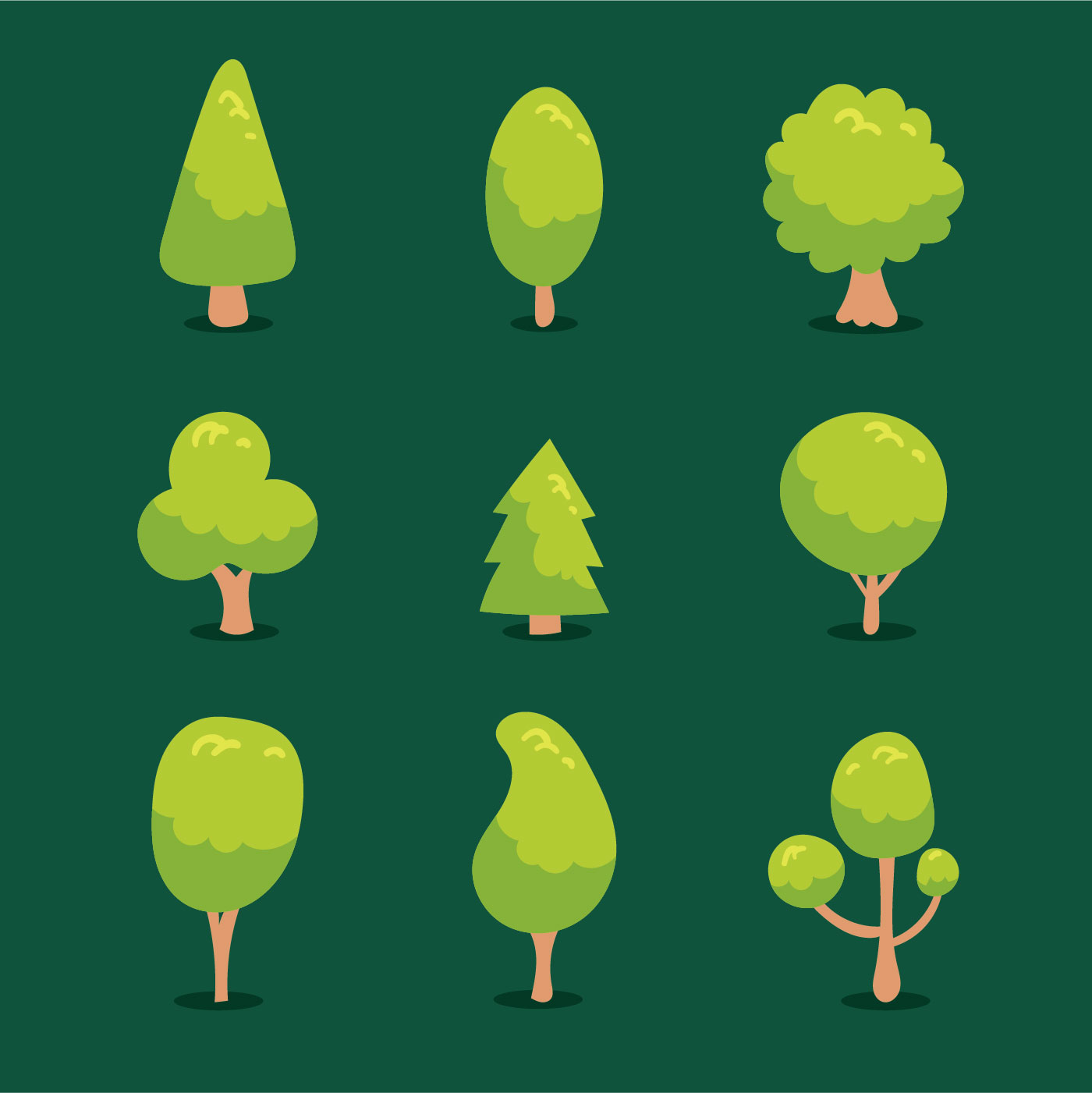 Tree Collection Vector 358680 Vector Art at Vecteezy