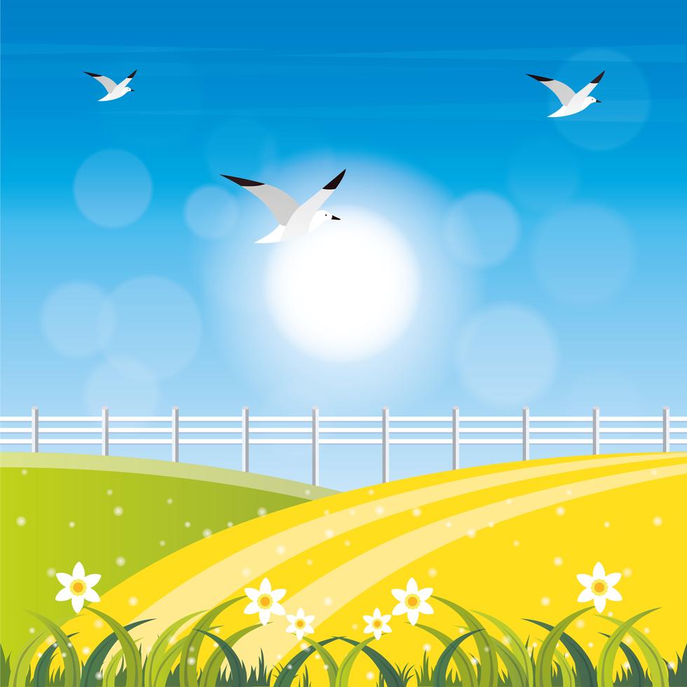 Vector Spring Landscape illustration 359323 Vector Art at Vecteezy