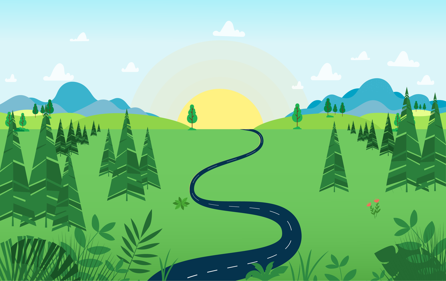 Vector Landscape illustration 359348 Vector Art at Vecteezy