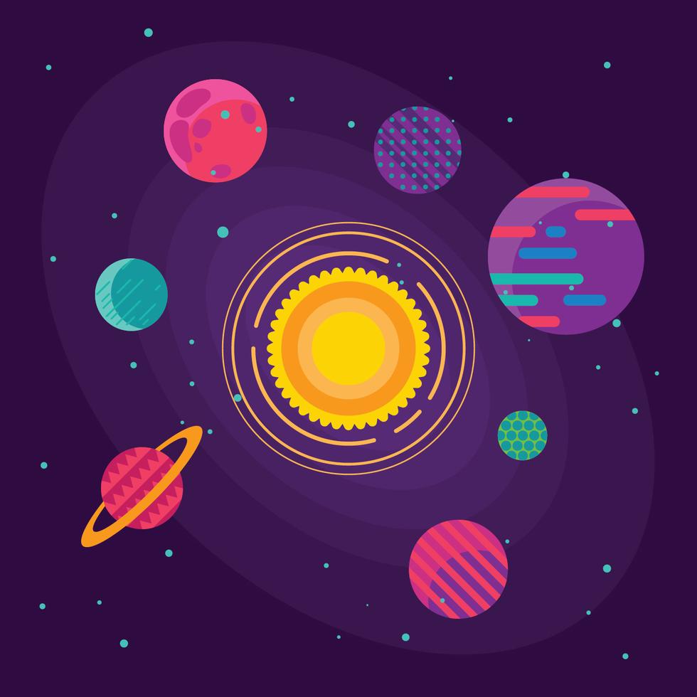 Set of unusual colorful vivid planets on universe background 359532 ...