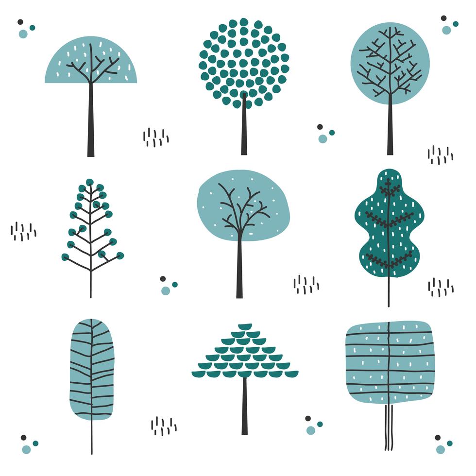 Hand Drawn Tree Set Vector 360071 Vector Art at Vecteezy