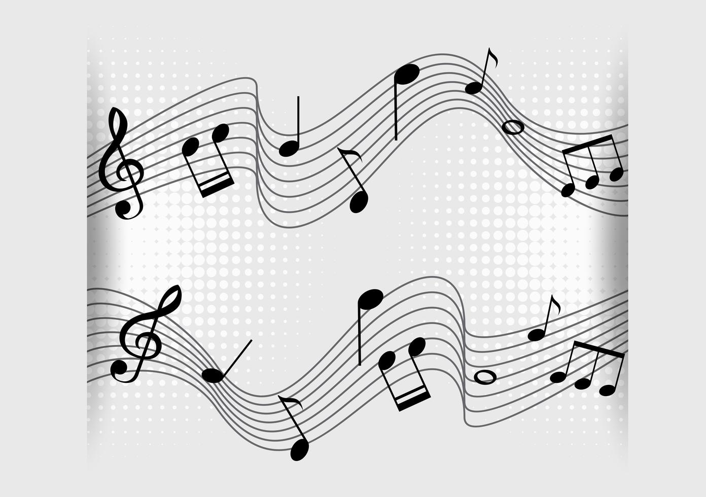 Background design with music notes on scales 362428 Vector Art at Vecteezy