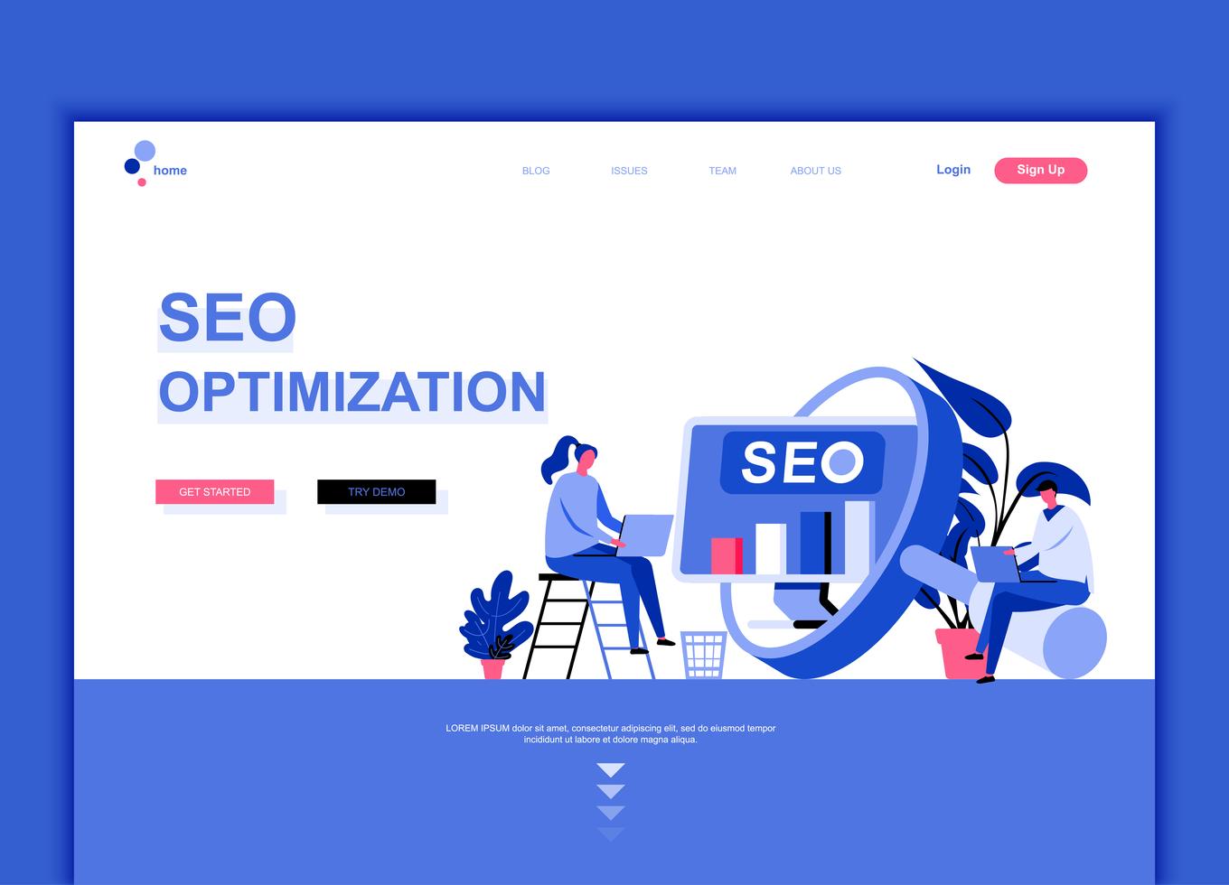 Modern flat web page design template concept of Seo Analysis 364838 ...