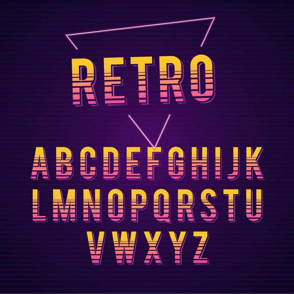 Retro Alphabet Vector 366128 Vector Art at Vecteezy