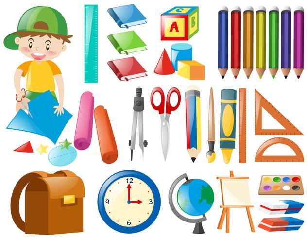 Diferentes objetos para la escuela. 368832 Vector en Vecteezy