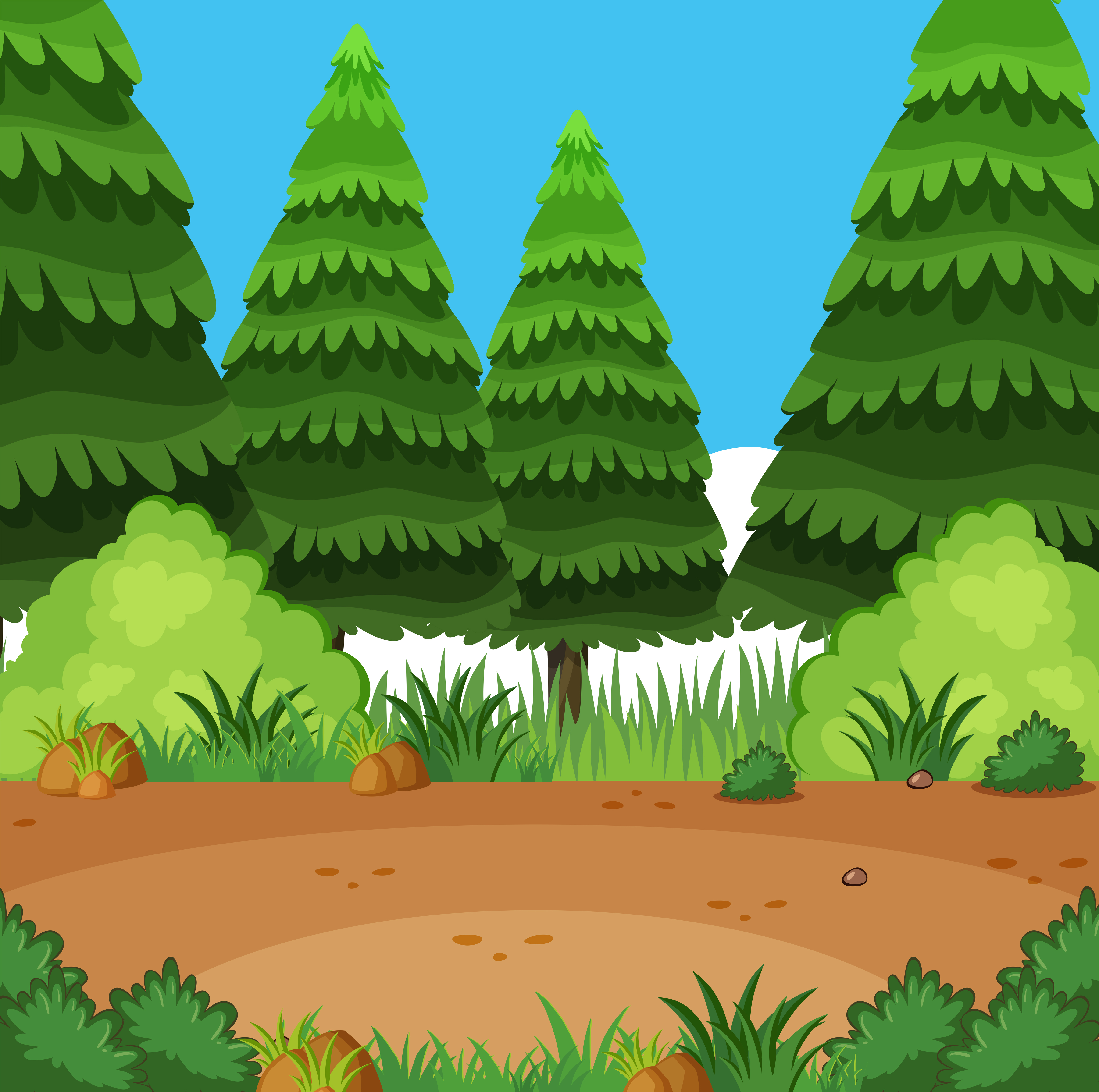 Background scene with pine trees 369567 Vector Art at Vecteezy