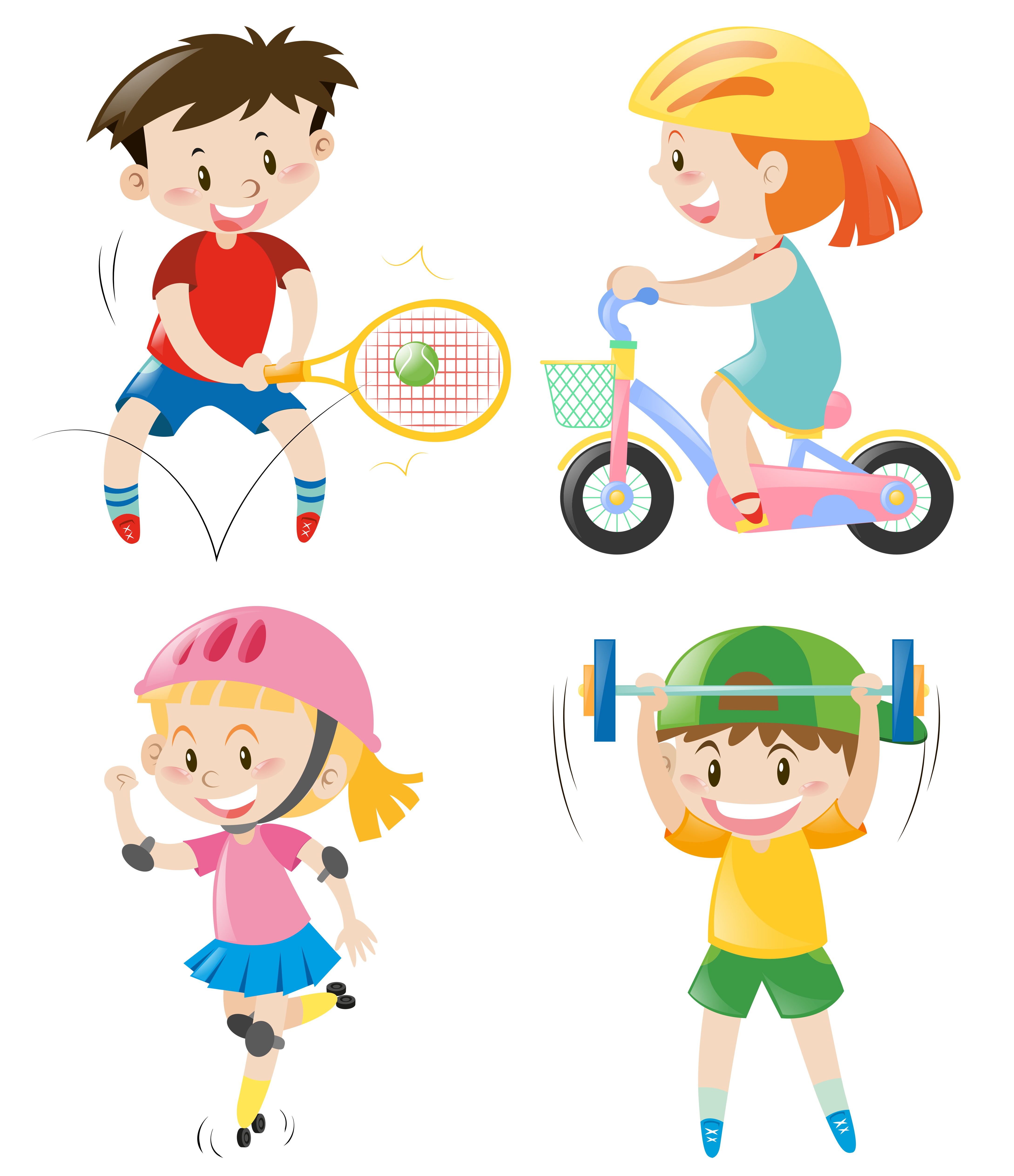 Boys and girls doing different exercise 369834 Vector Art at Vecteezy Boys and girls doing different exercise 369834 Vector Art at Vecteezy