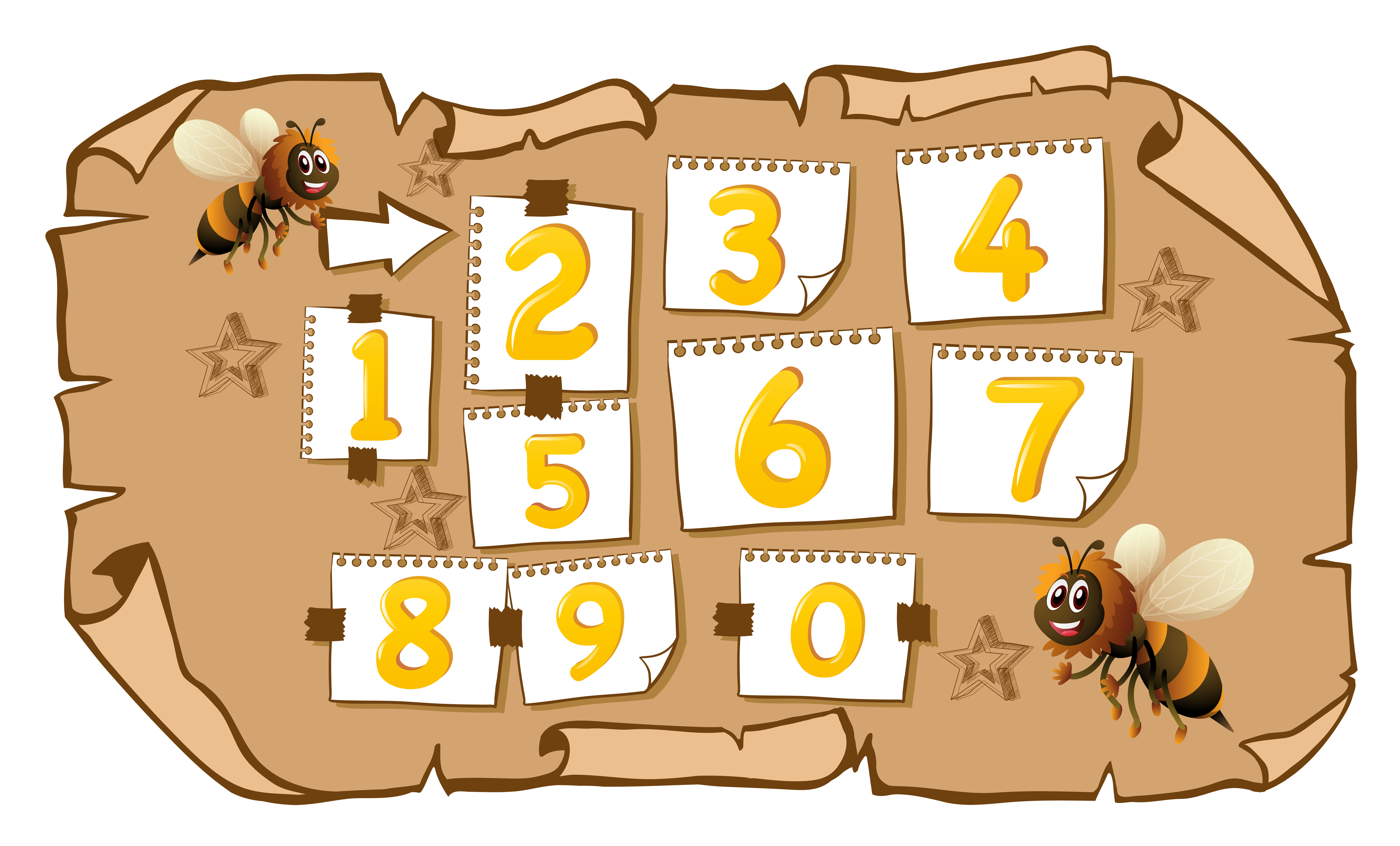 Counting numbers with bees 370057 Vector Art at Vecteezy