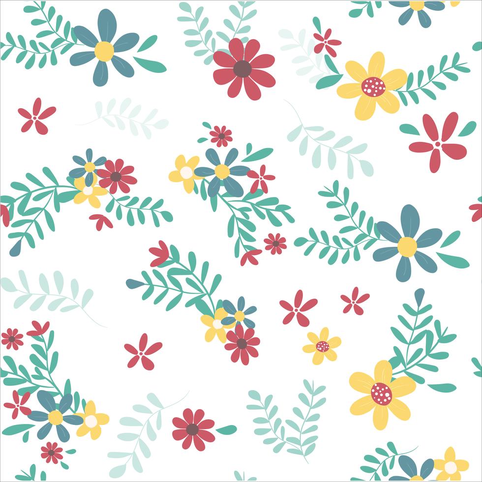 Colourful Spring Flower Pattern Seamless 370290 Vector Art At Vecteezy