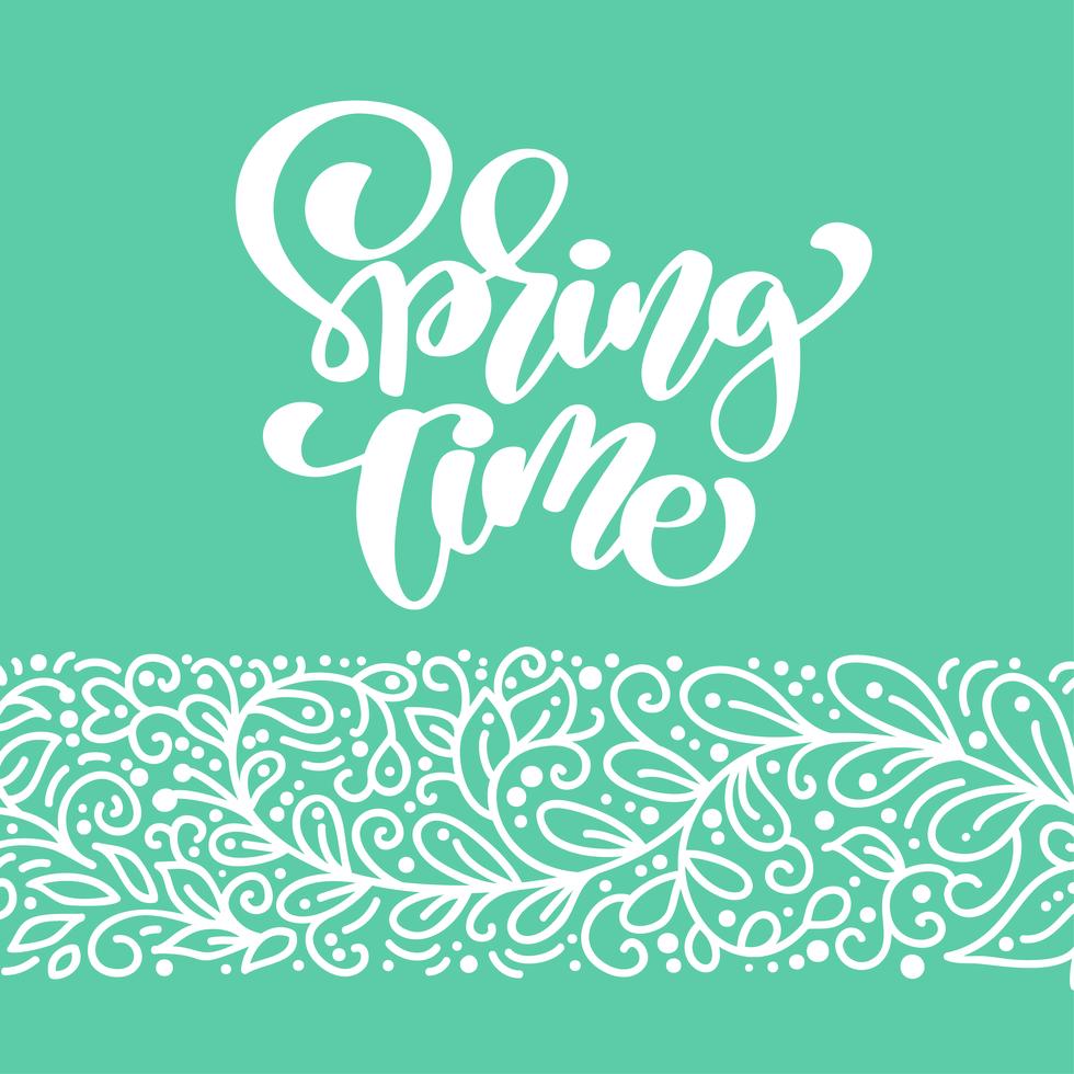 Spring Time. Hand drawn calligraphy and brush pen lettering 371186 ...