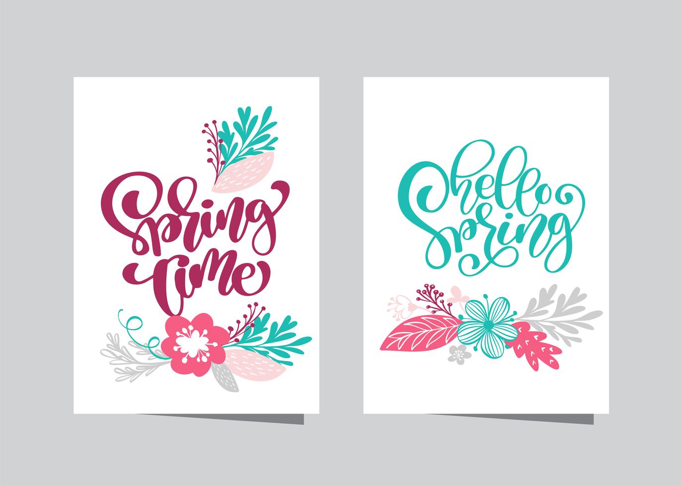 Hand drawn lettering Spring time 371489 Vector Art at Vecteezy