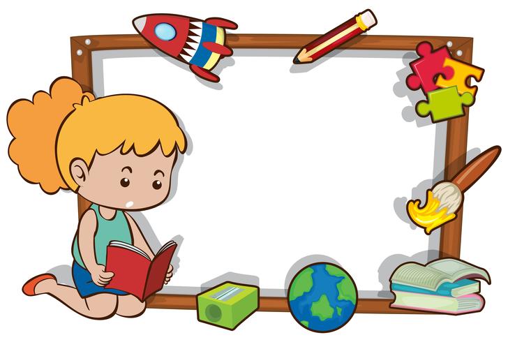 Plantilla de borde con libro de lectura de niña 373711 Vector en Vecteezy Plantilla de borde con libro de lectura de niña 373711 Vector en Vecteezy