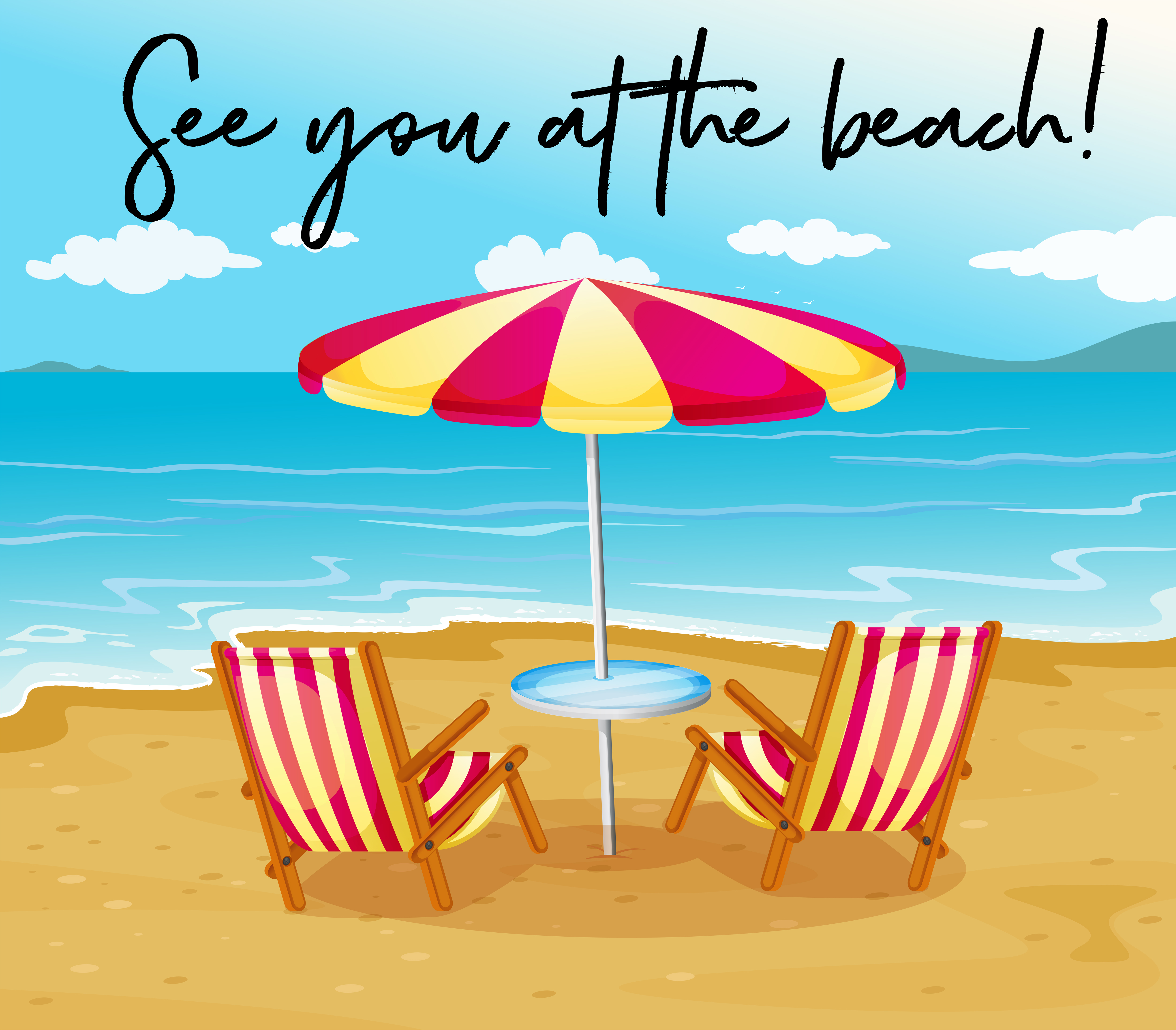 Beach Scene With Phrase See You At The Beach 373837 Vector Art At Vecteezy beach-scene-with-phrase-see-you-at-the-beach-373837-vector-art-at-vecteezy