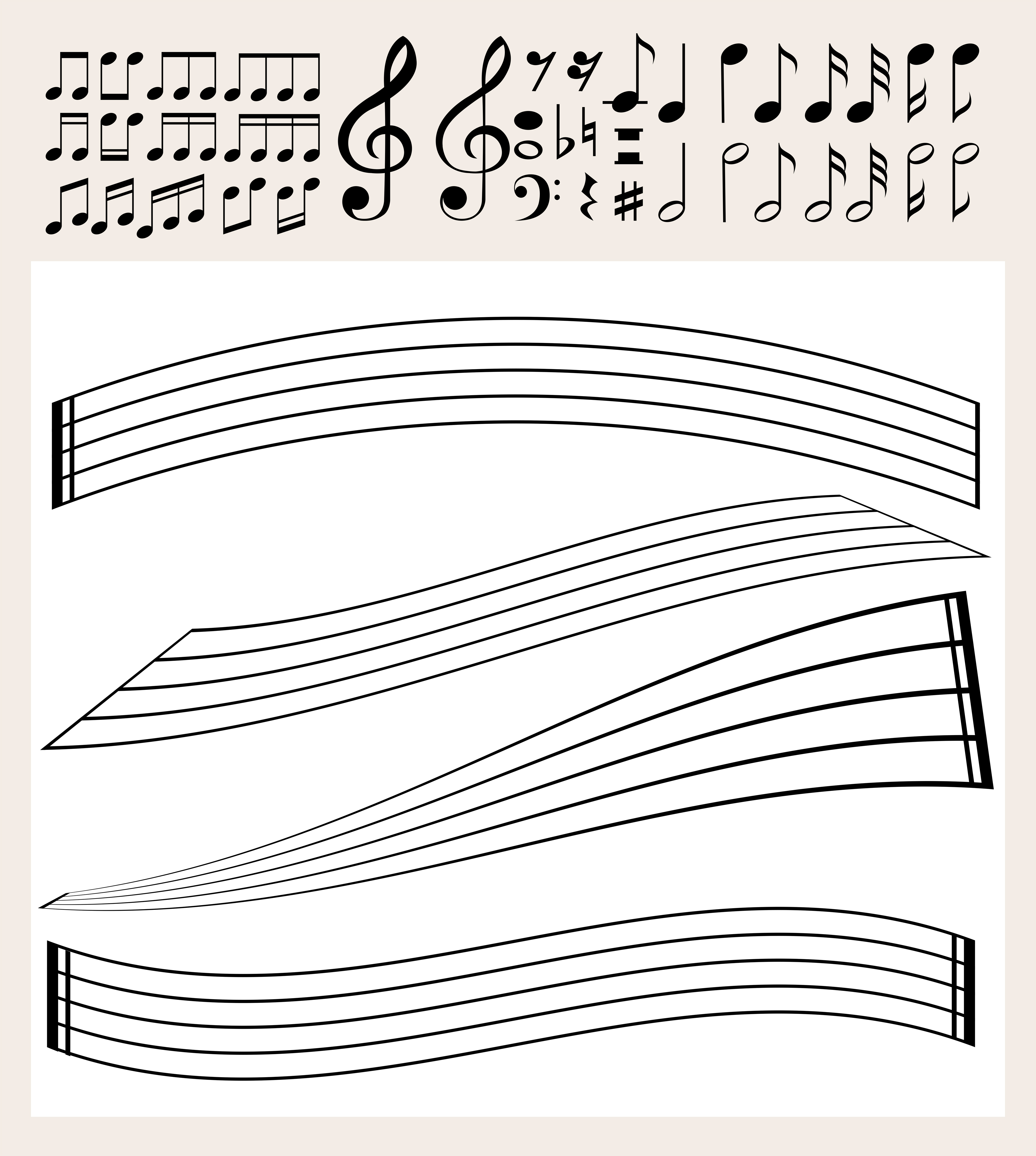 Music notes and scale template 374192 Vector Art at Vecteezy