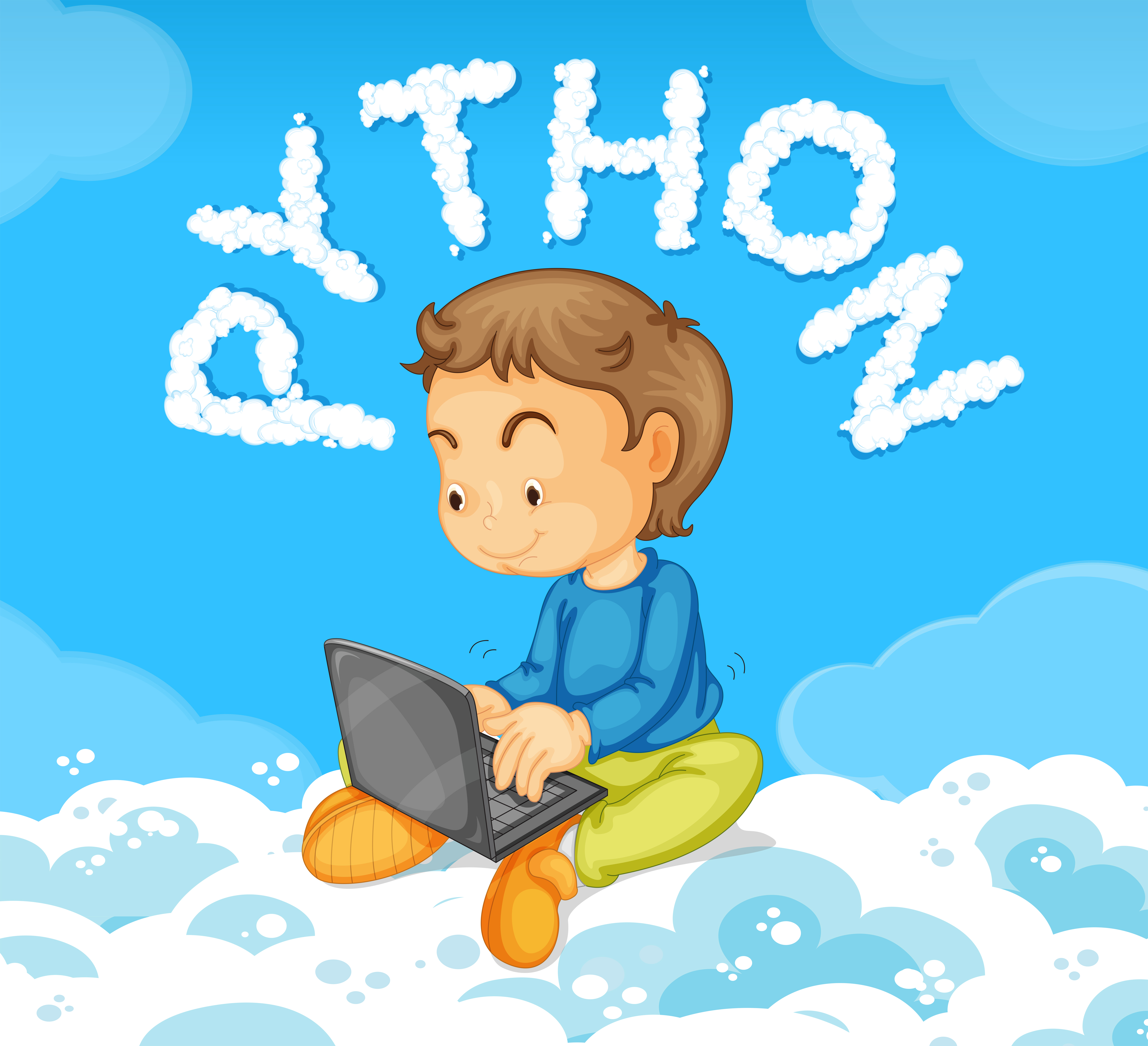 Young boy on laptop python concept 374266 Vector Art at Vecteezy