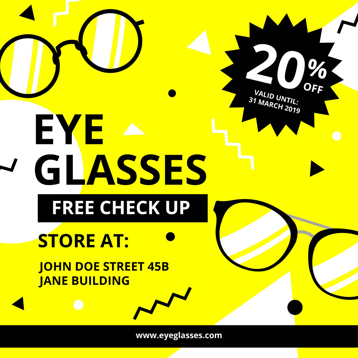 Eye Glasses Digital Promotion Template 374783 Vector Art At Vecteezy