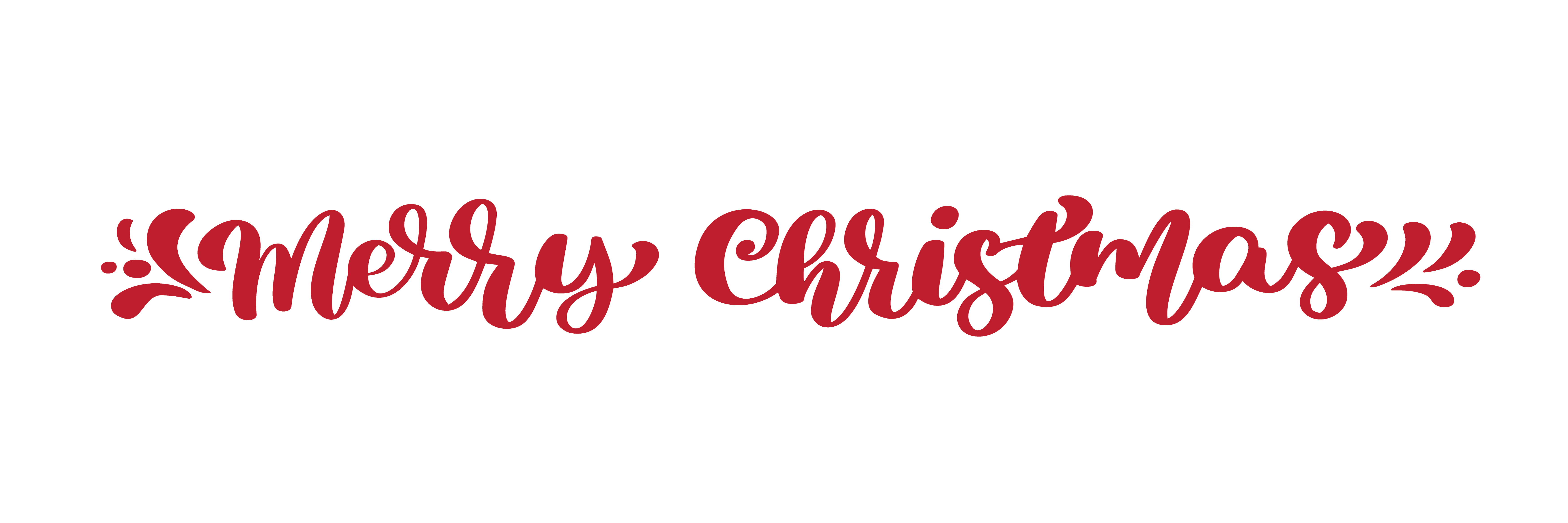 Merry Christmas Red Vintage Calligraphy Lettering Vector Text For Art