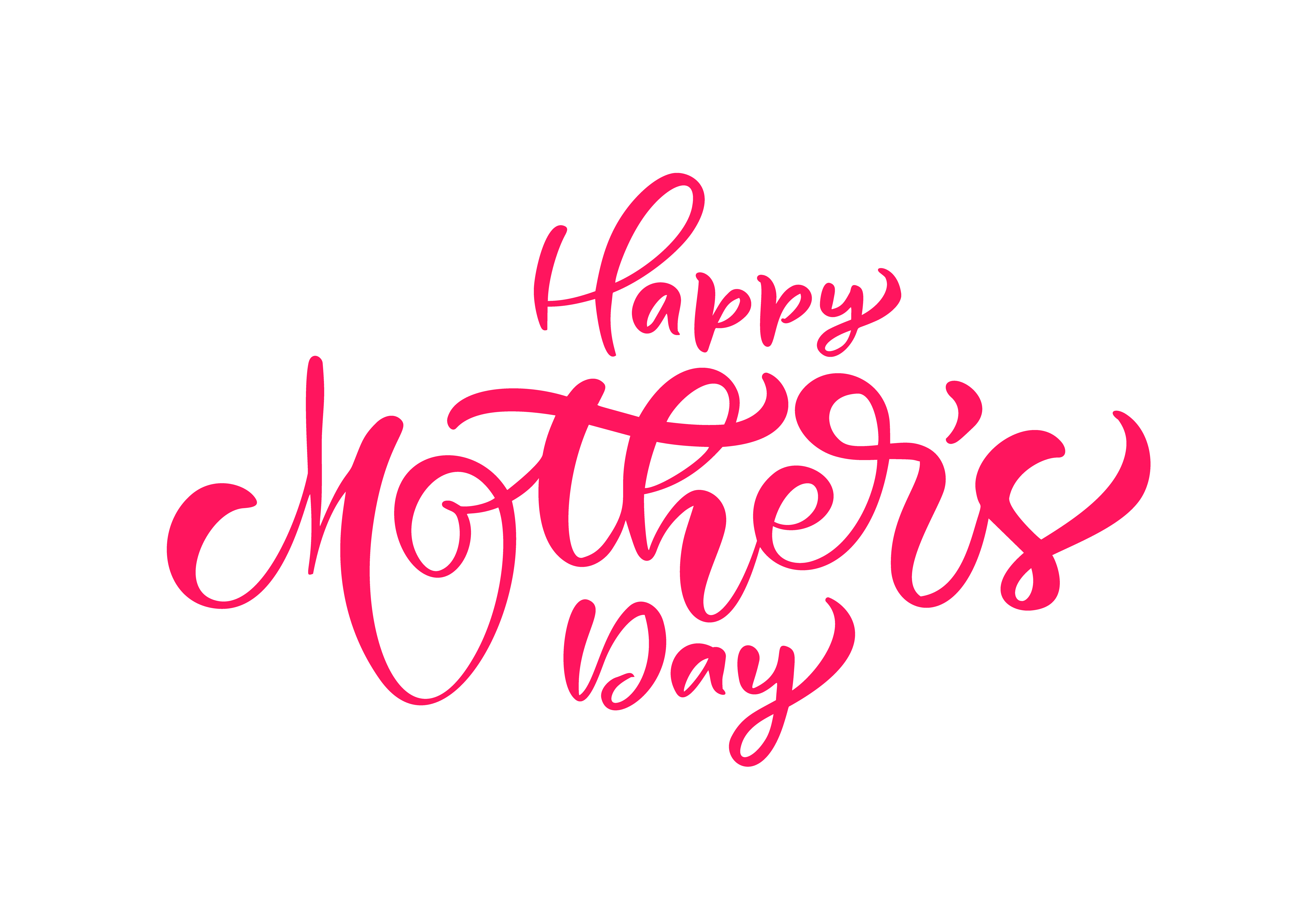 Happy Mothers Day Handwritten Ink Calligraphy Lettering Text 376363