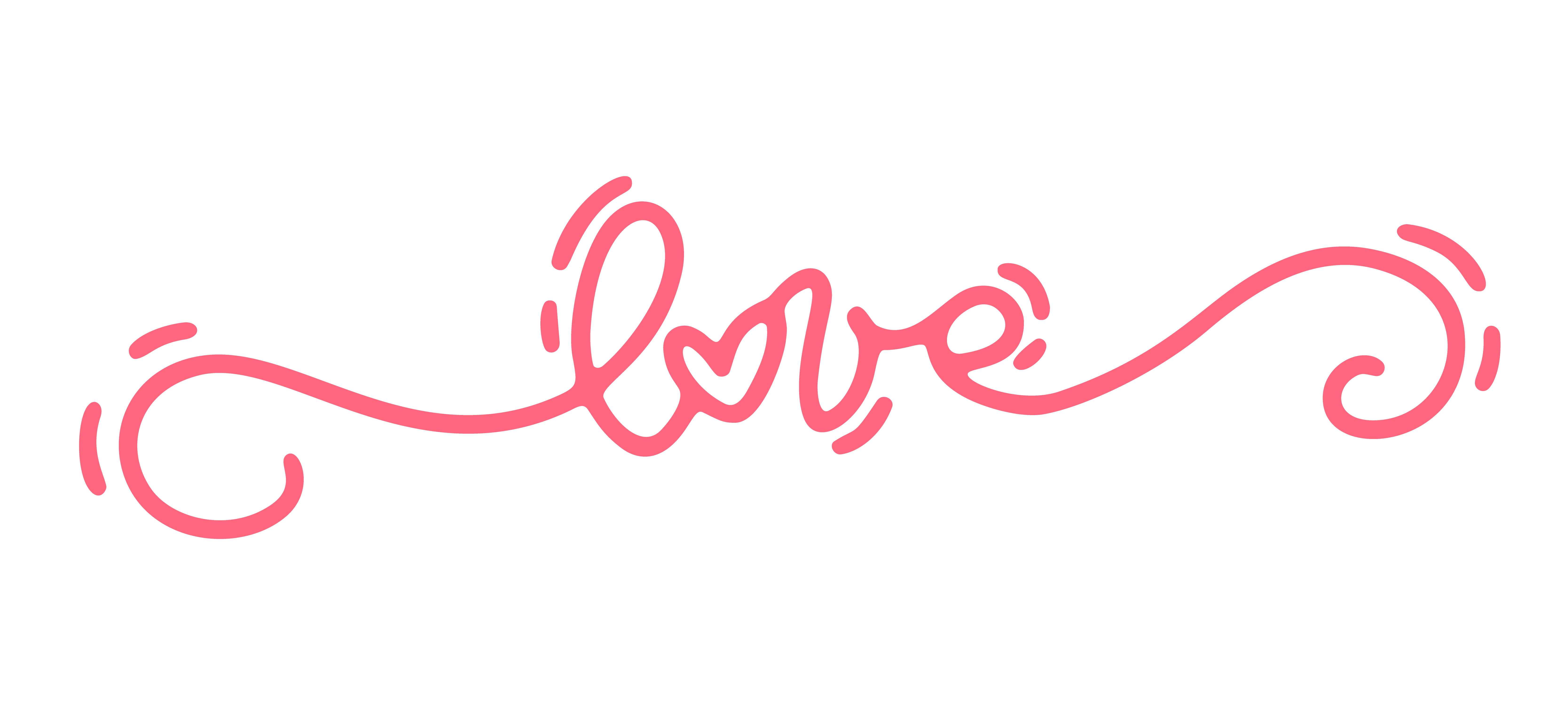 Pink Vector Monoline Calligraphy Text Love Valentines Day Hand Drawn Lettering Heart Holiday