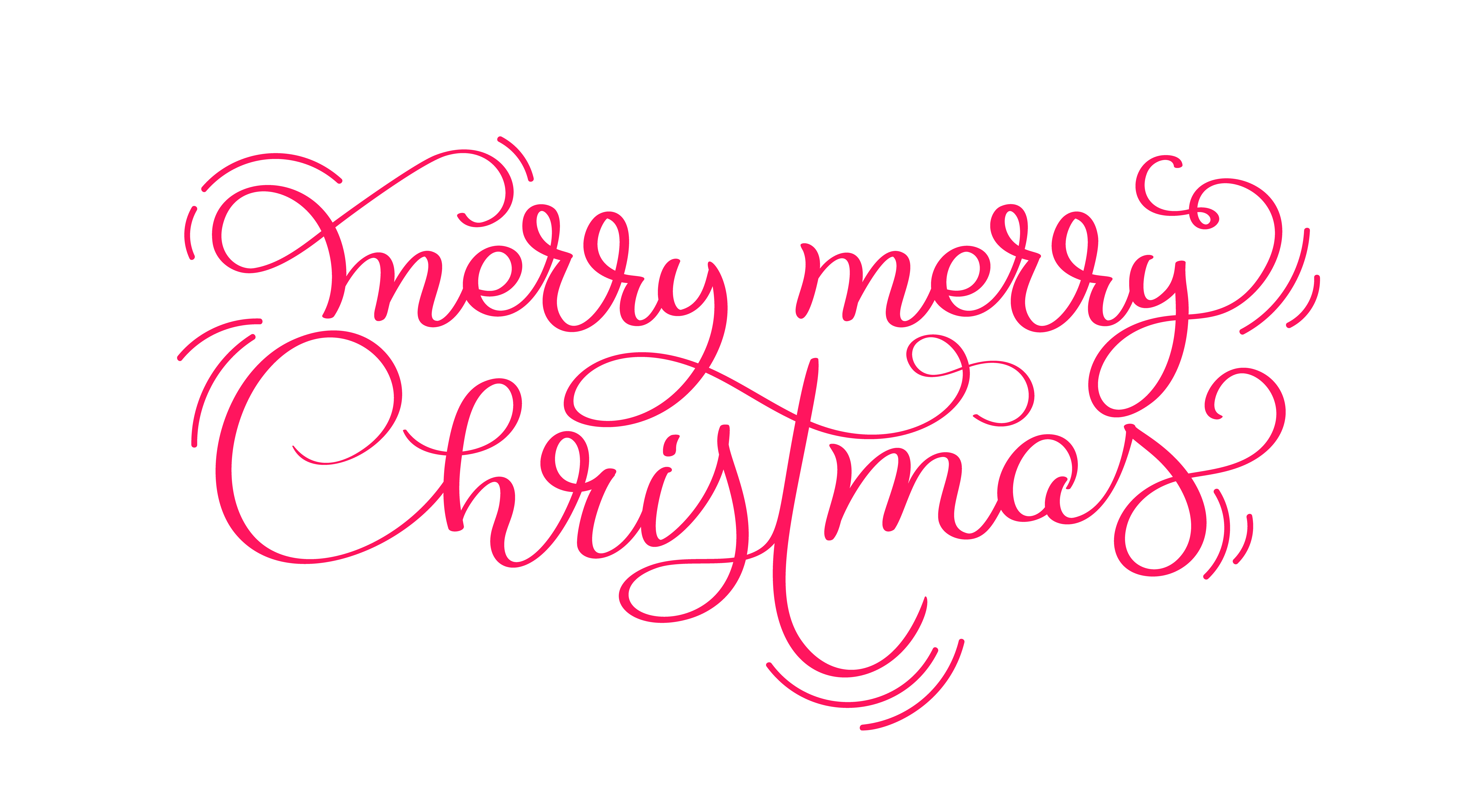 Red Merry Merry Christmas Vintage Calligraphy Lettering Vector Text