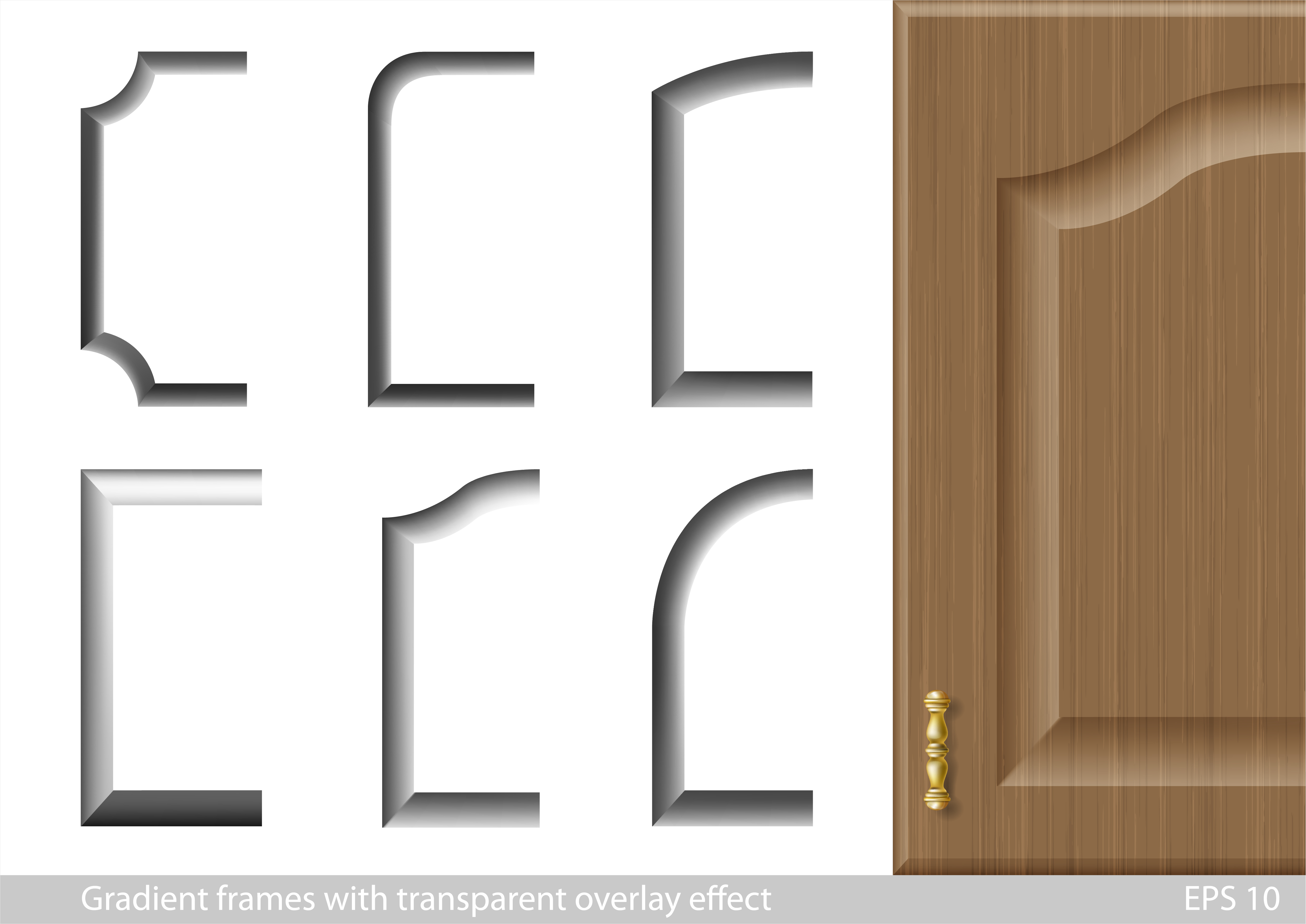 A set of gradient frames of textures with a transparent blending effect ...