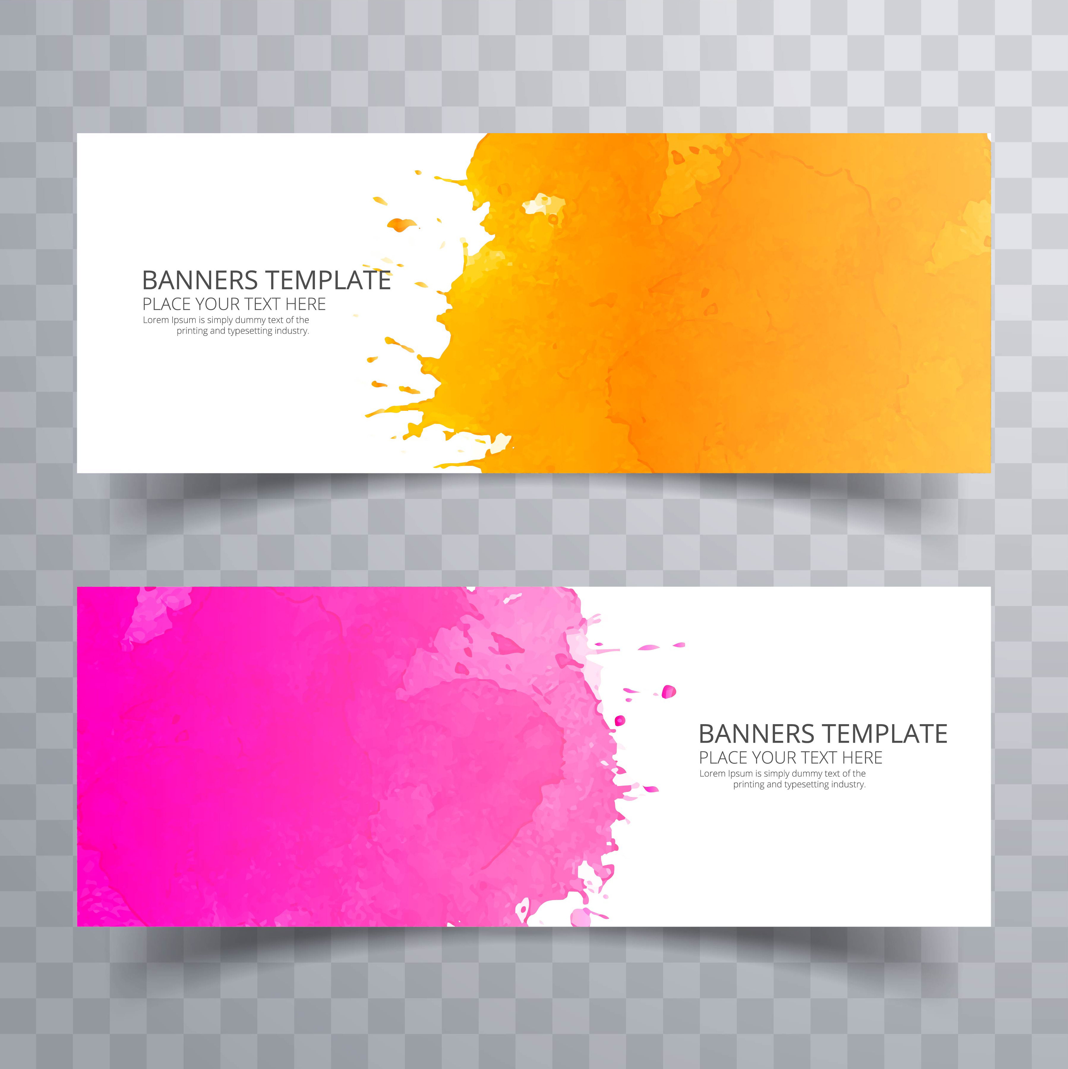 Abstract colorful watercolor header set design 381654 Vector Art at ...