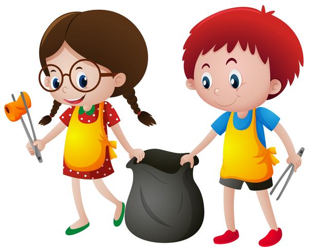Boy and girl picking up trash 381746 Vector Art at Vecteezy Boy and girl picking up trash 381746 Vector Art at Vecteezy
