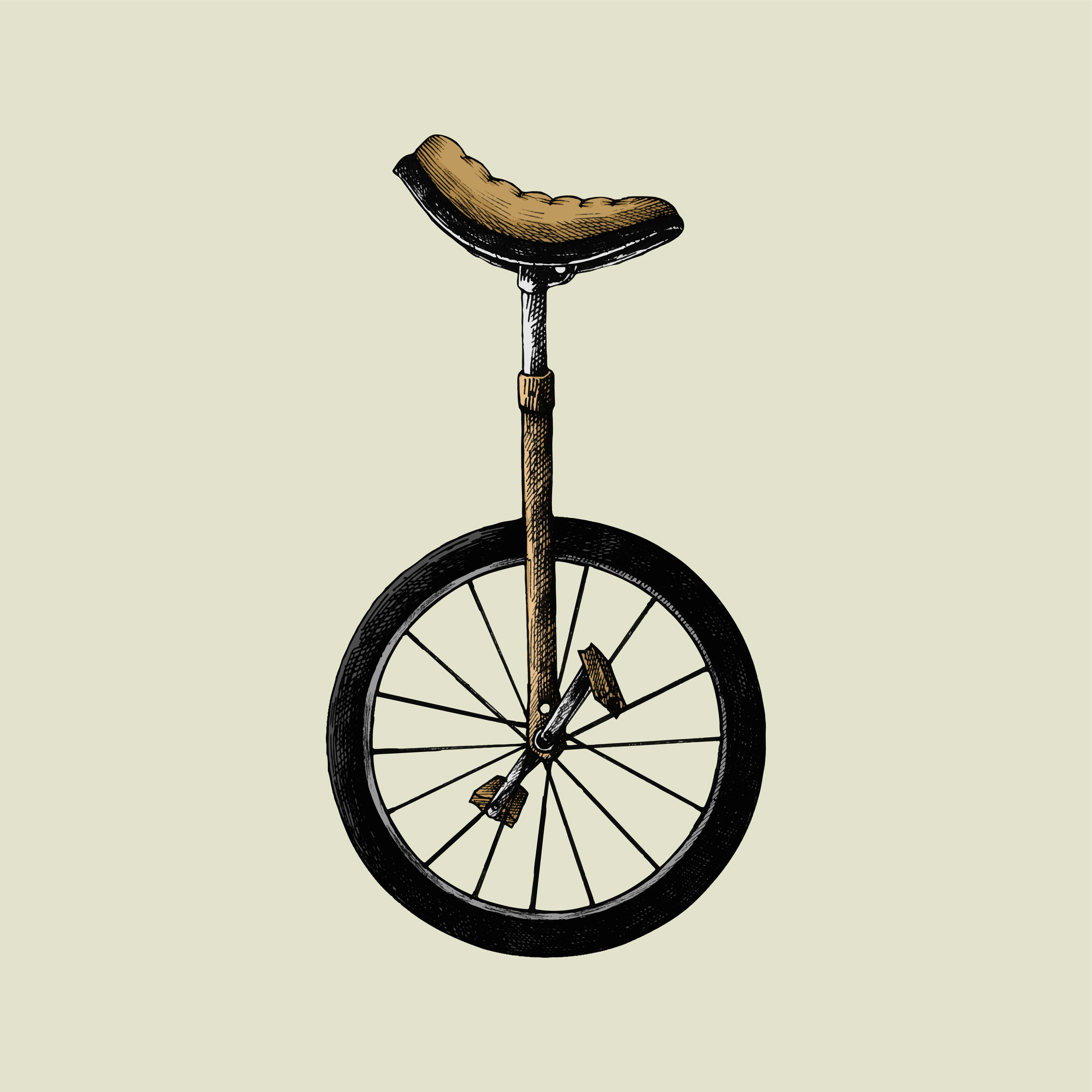 Hand Drawn Sketch Of Old Fashioned Unicycle Download Free Vectors Clipart Graphics And Vector Art