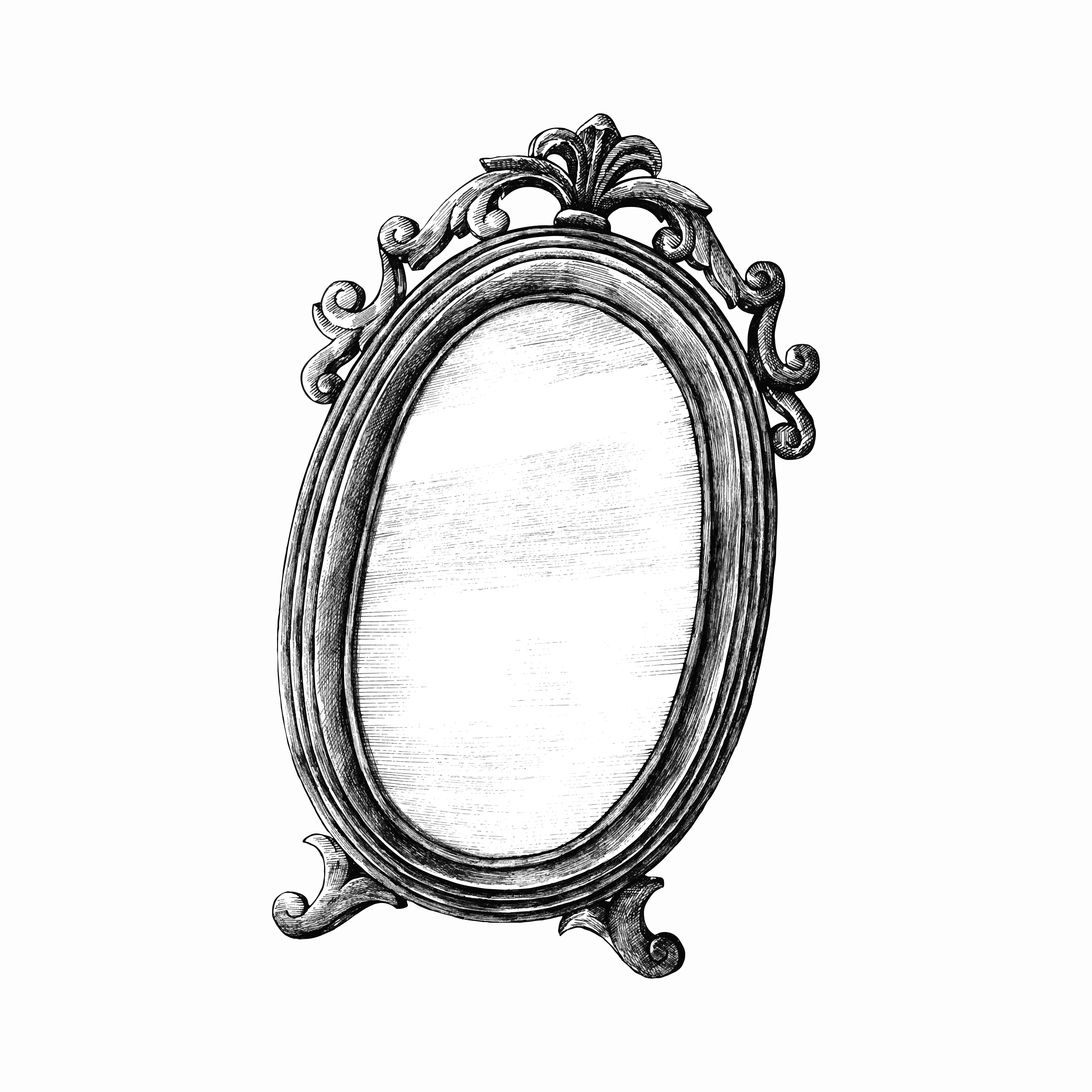 Hand drawn mirror isolated on white background - Download Free Vectors ... Hand drawn mirror isolated on white background - Download Free Vectors ...