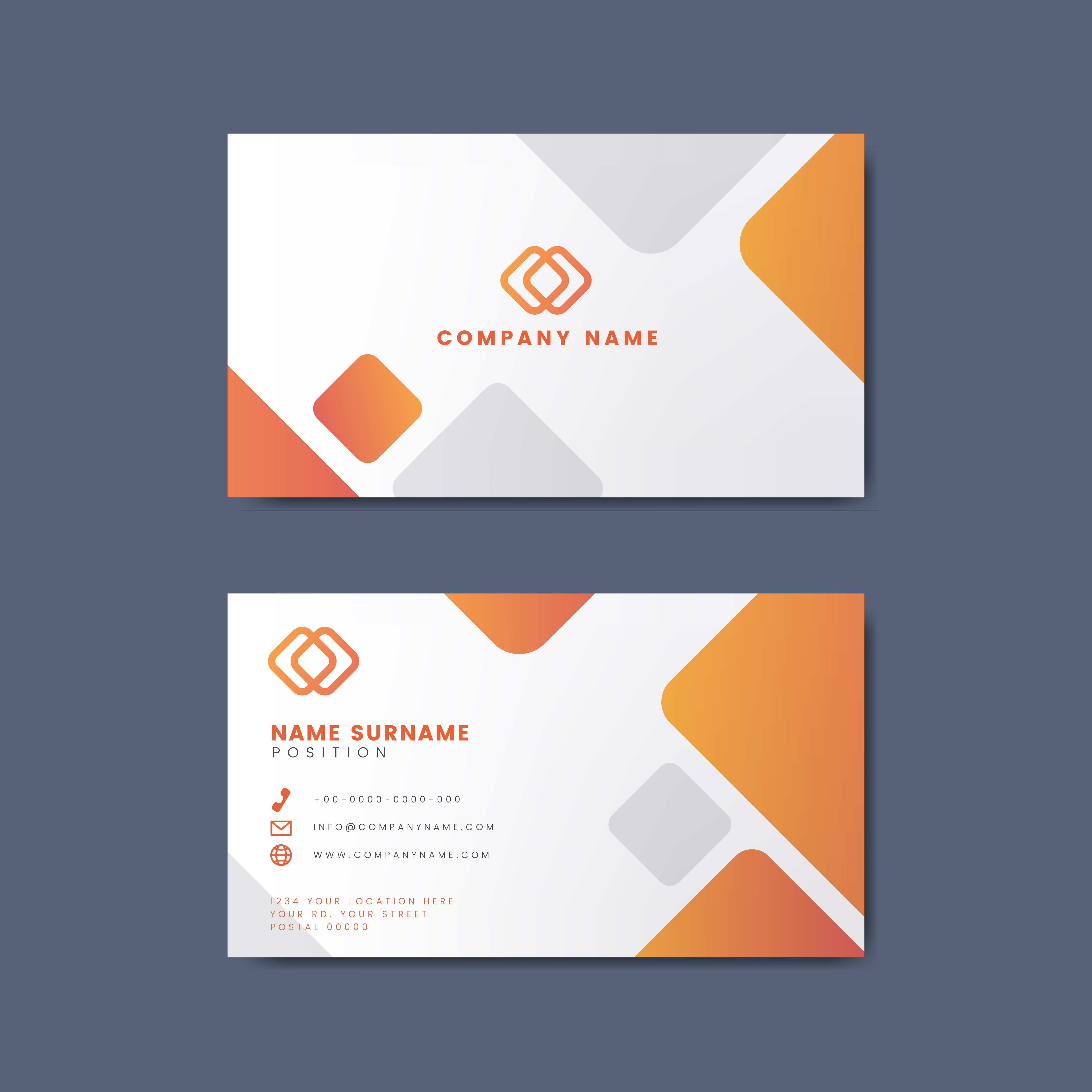 Minimal modern business card design featuring geometric elements ... Minimal modern business card design featuring geometric elements ...
