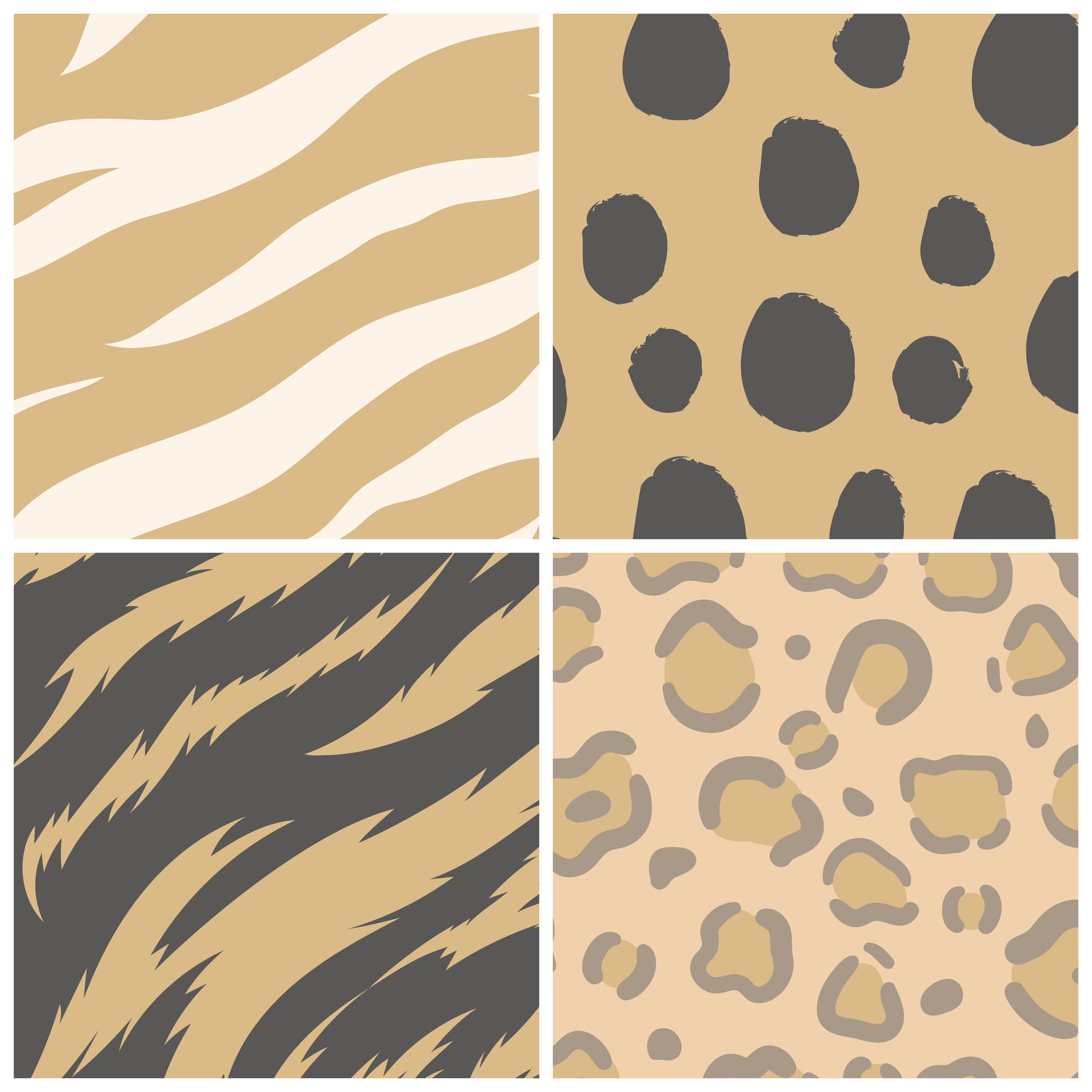 Set of seamless animal print pattern vectors - Download Free Vectors ...