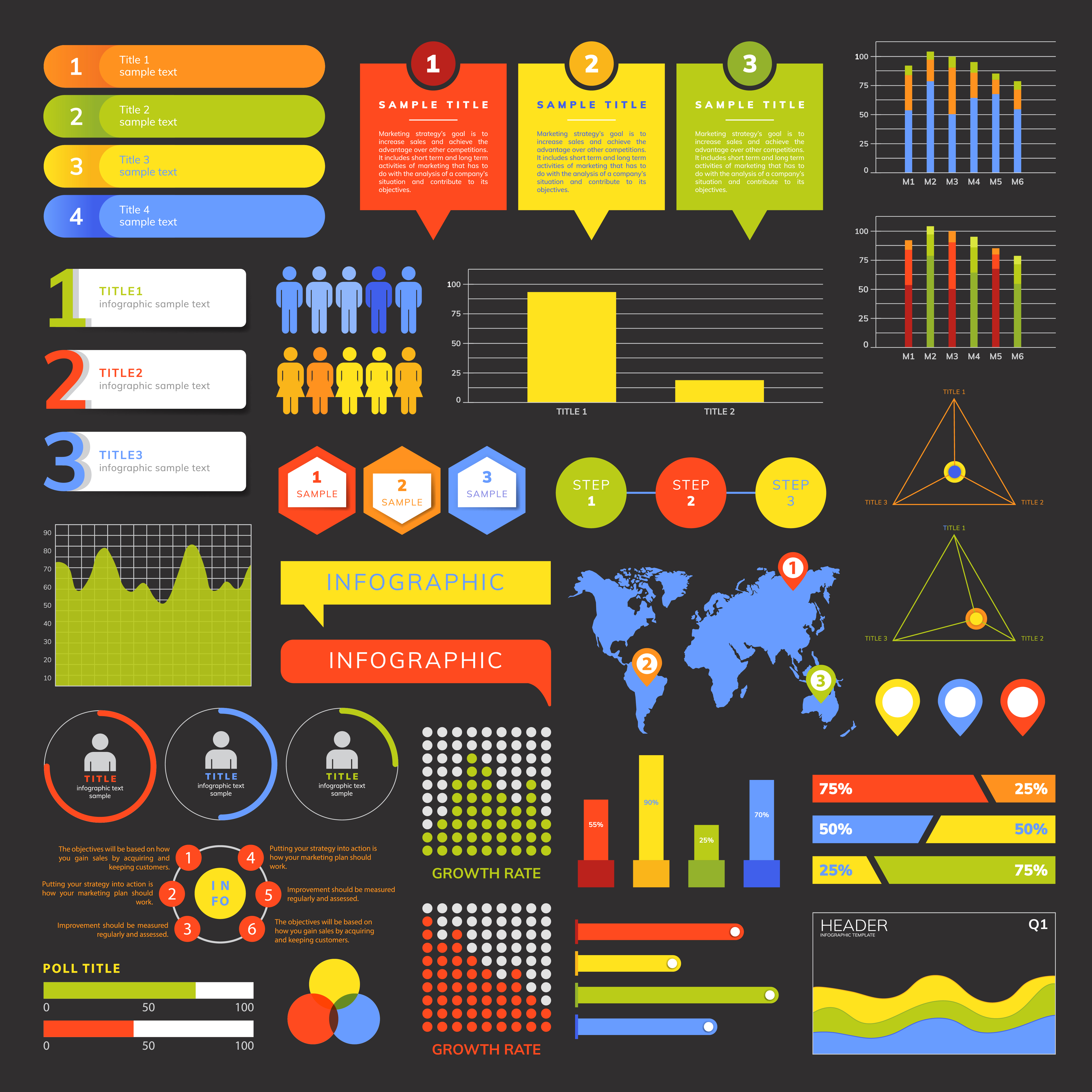 Set Of Business Infograph Vectors Download Free Vectors Clipart Graphics And Vector Art