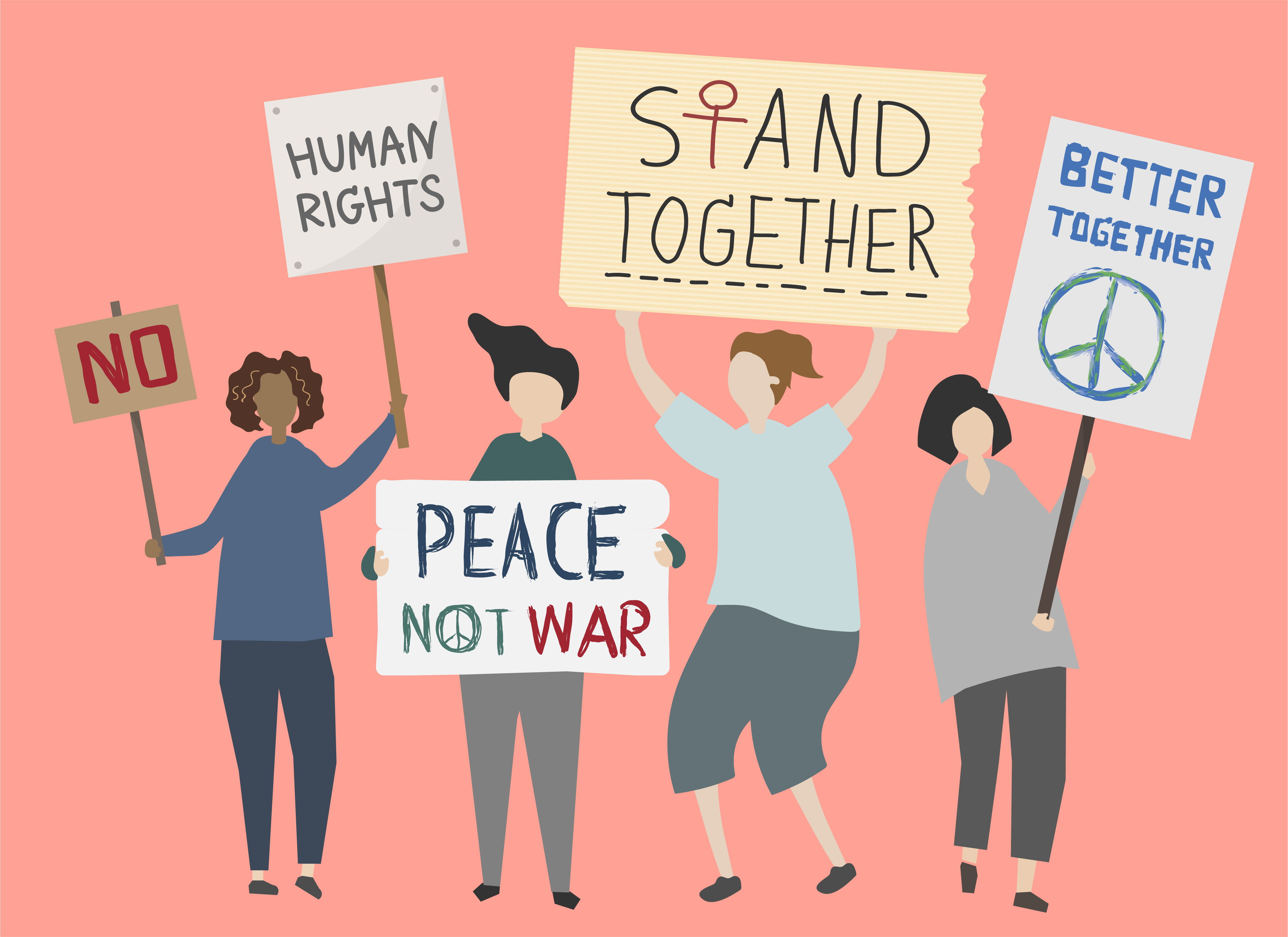 Politically engaged people with opinions illustration - Download Free ...