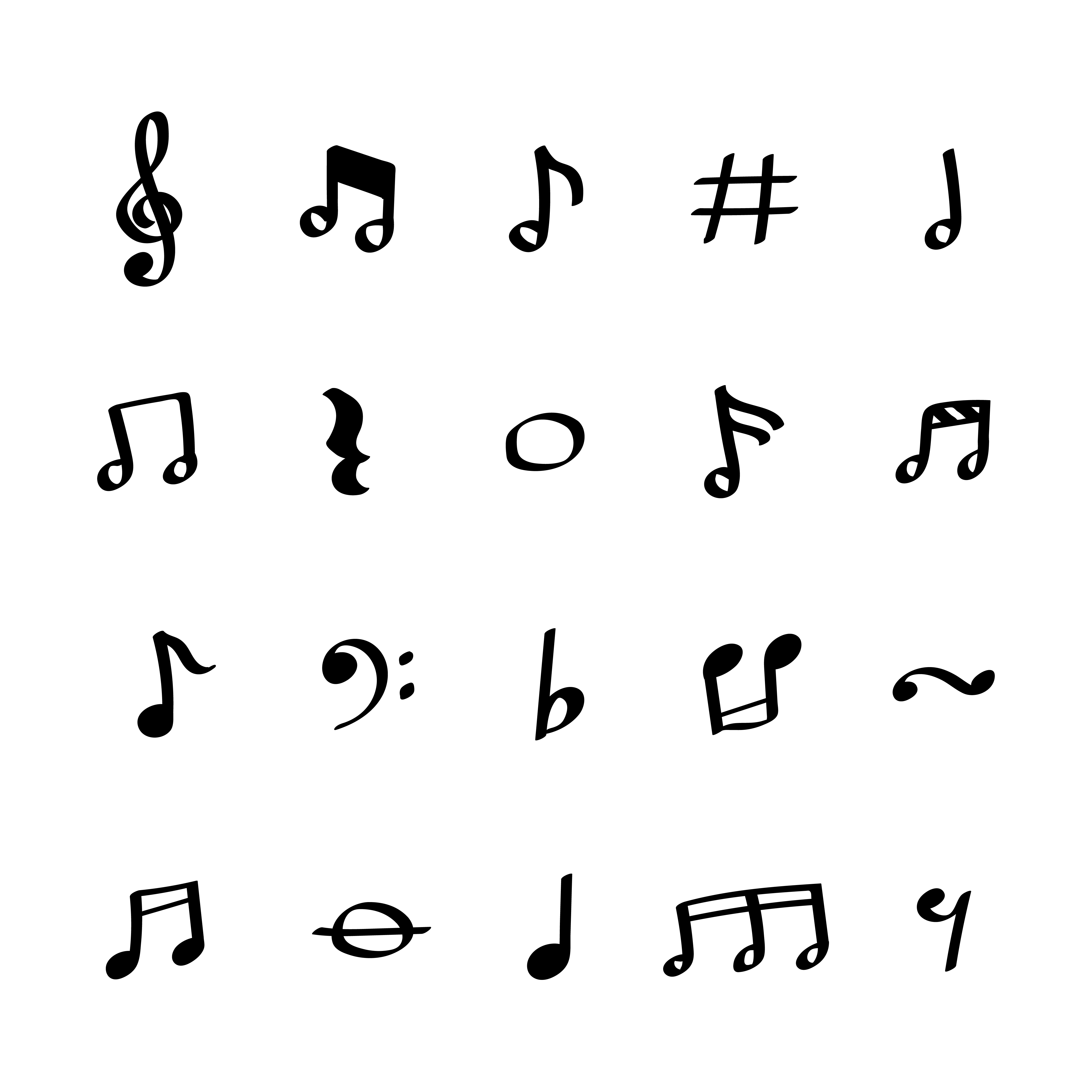 Illustration set of music note icons - Download Free Vectors, Clipart ...