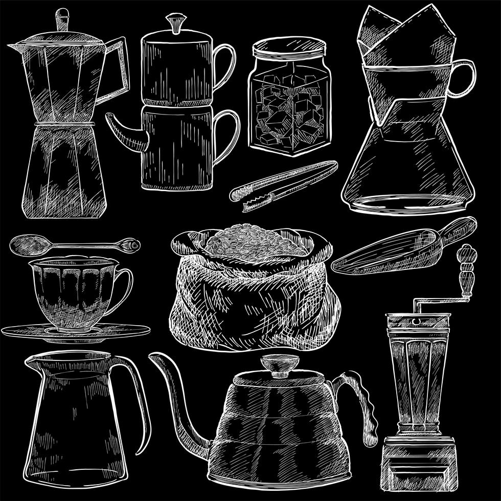 Illustrated set of coffee making tools - Download Free Vectors, Clipart ... Illustrated set of coffee making tools - Download Free Vectors, Clipart ...